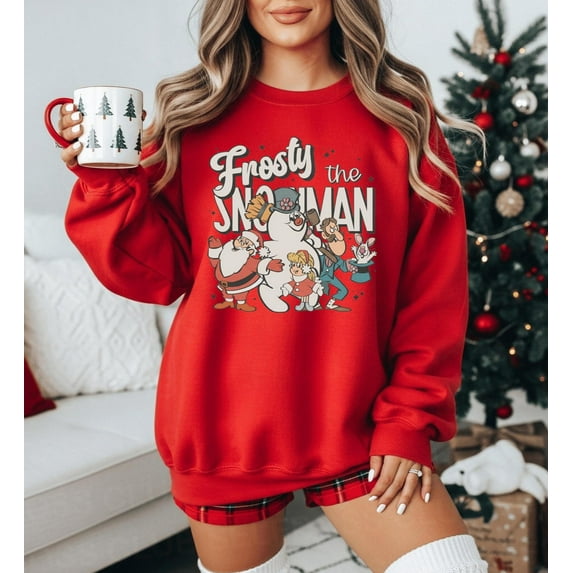 Frosty the Snowman Sweatshirt, Retro Christmas Cartoon Tee, Vintage ...