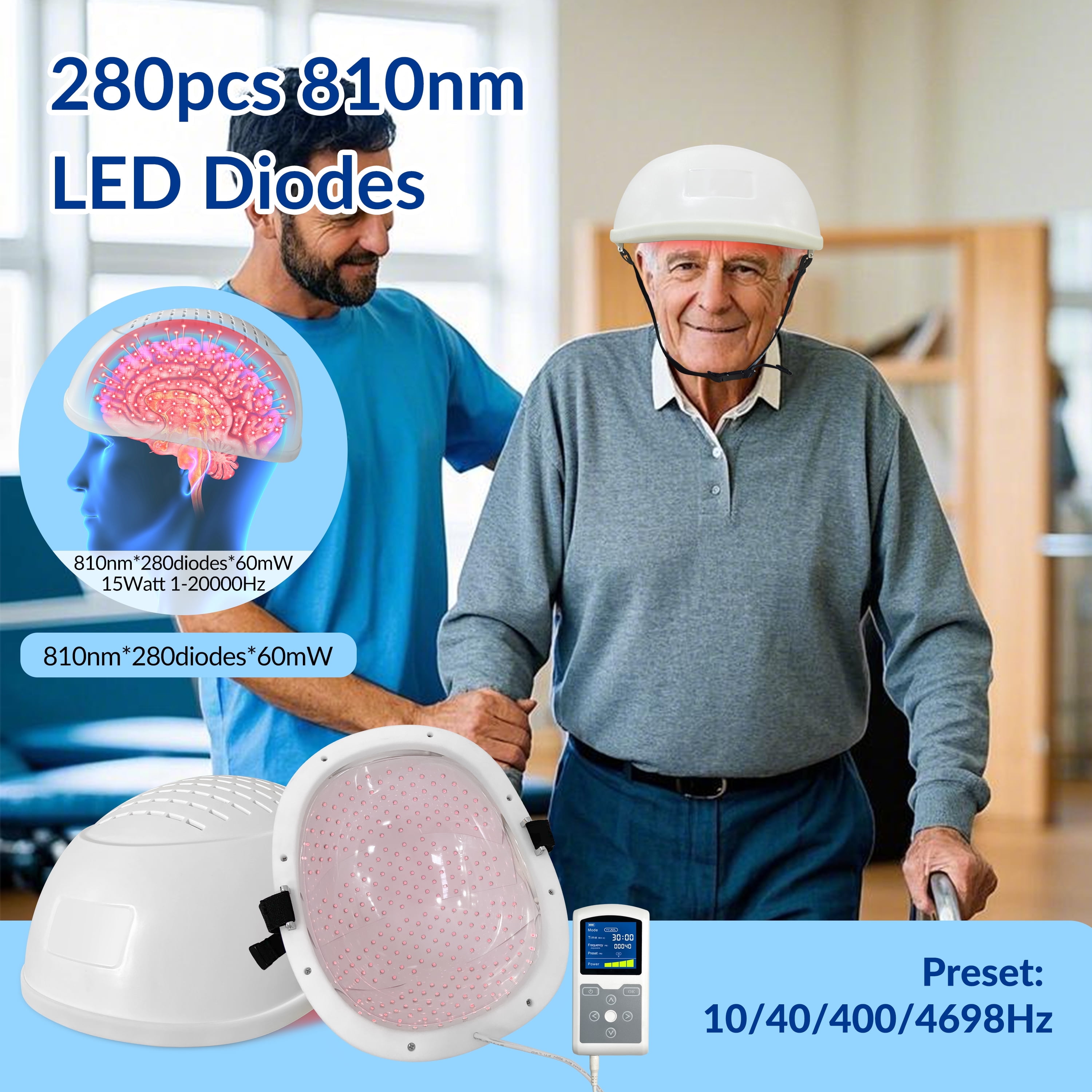 Frovab 15W 810nm Near-Infrared Light Brain Wellness Helmet for ...