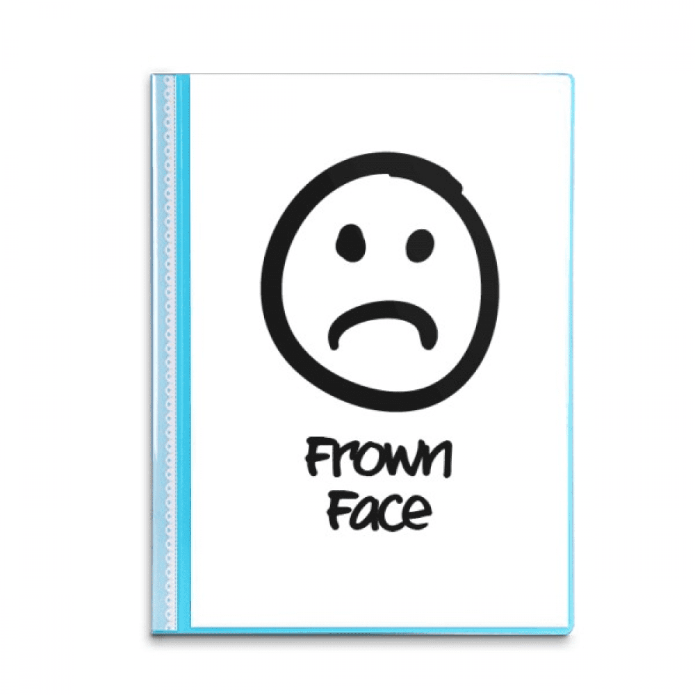 Frown Sad Cute Chat Face Cartoon Book Sheet Protectors Portfolio Binder ...