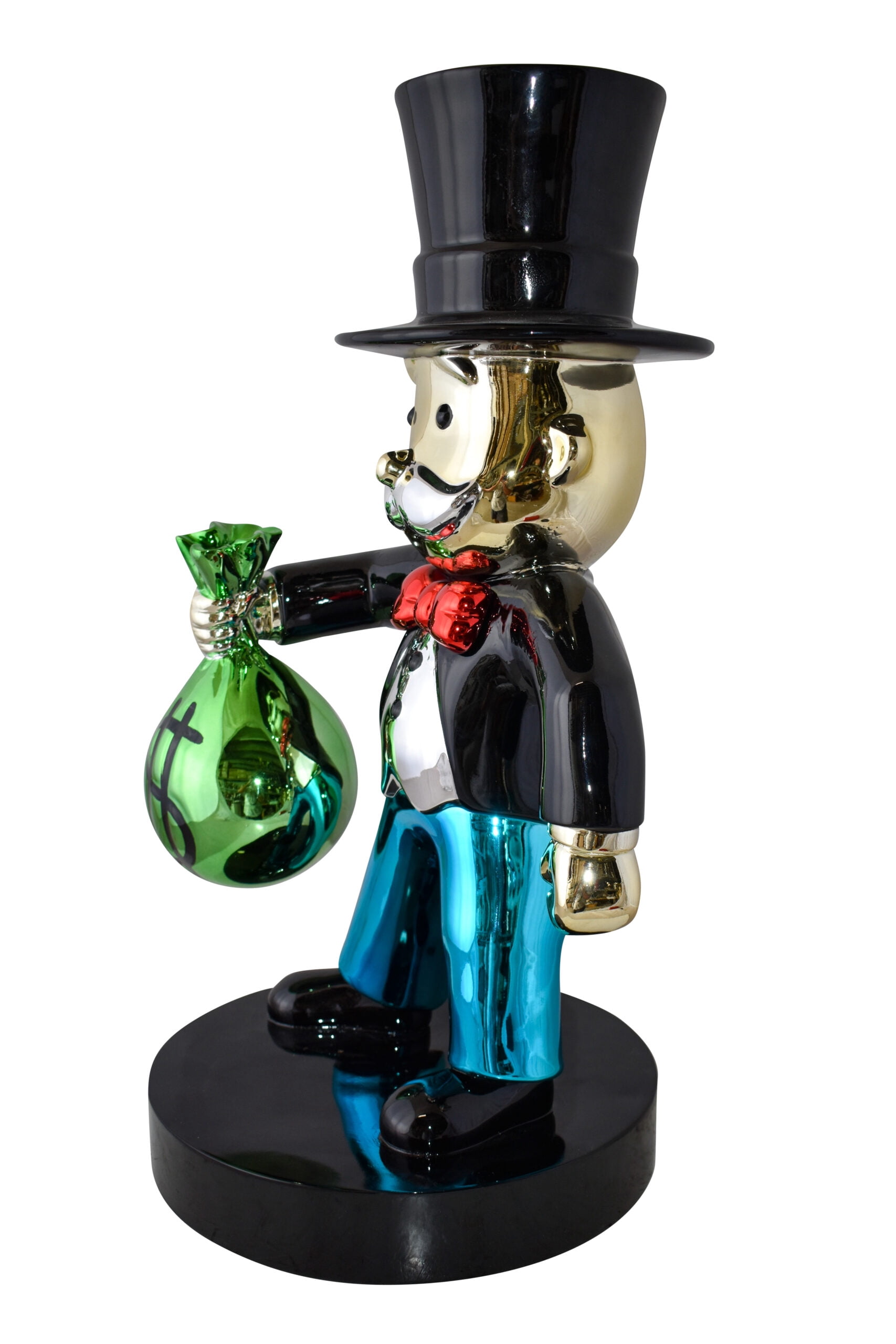 Frowning Monopoly Man Holding Money Bag Resin Statue Large 17" x 15" x ...