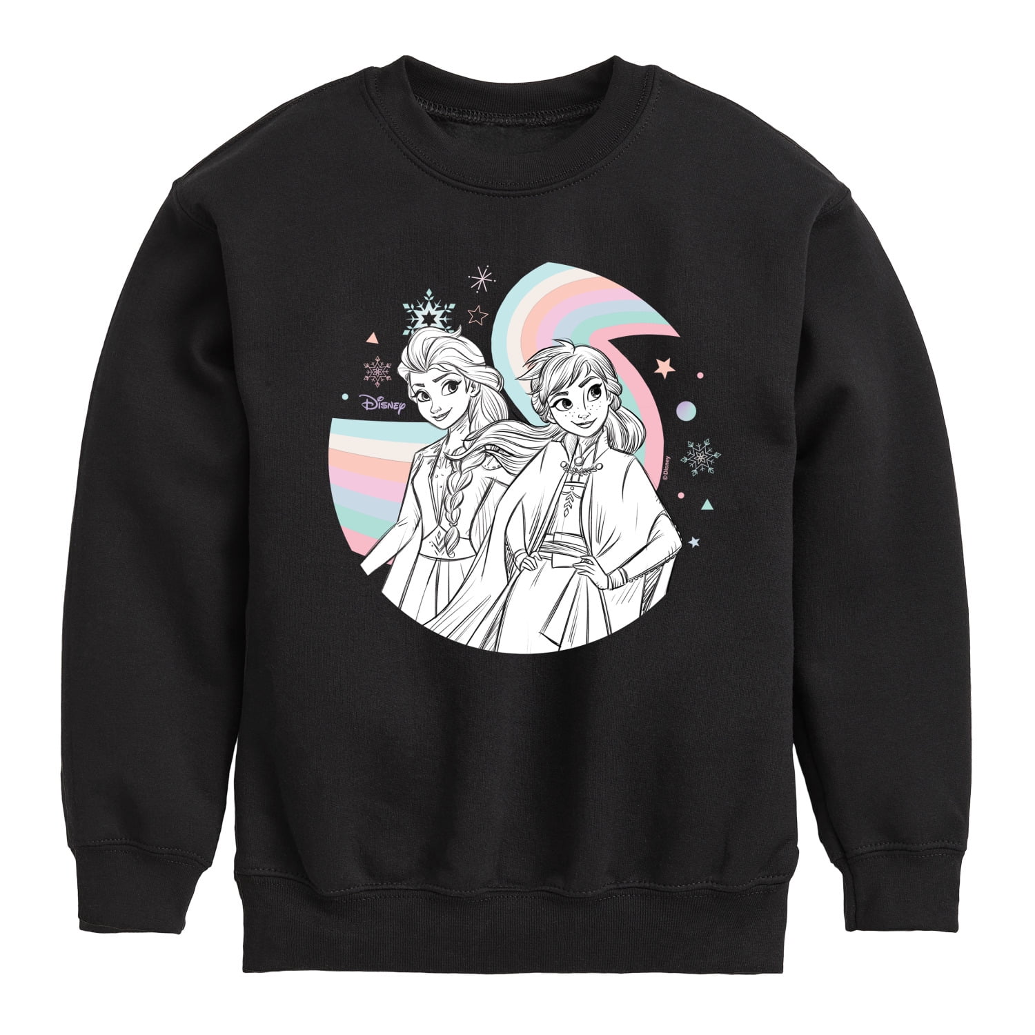 Frozen 2 - Anna Elsa Rainbow - Toddler And Youth Crewneck Fleece ...