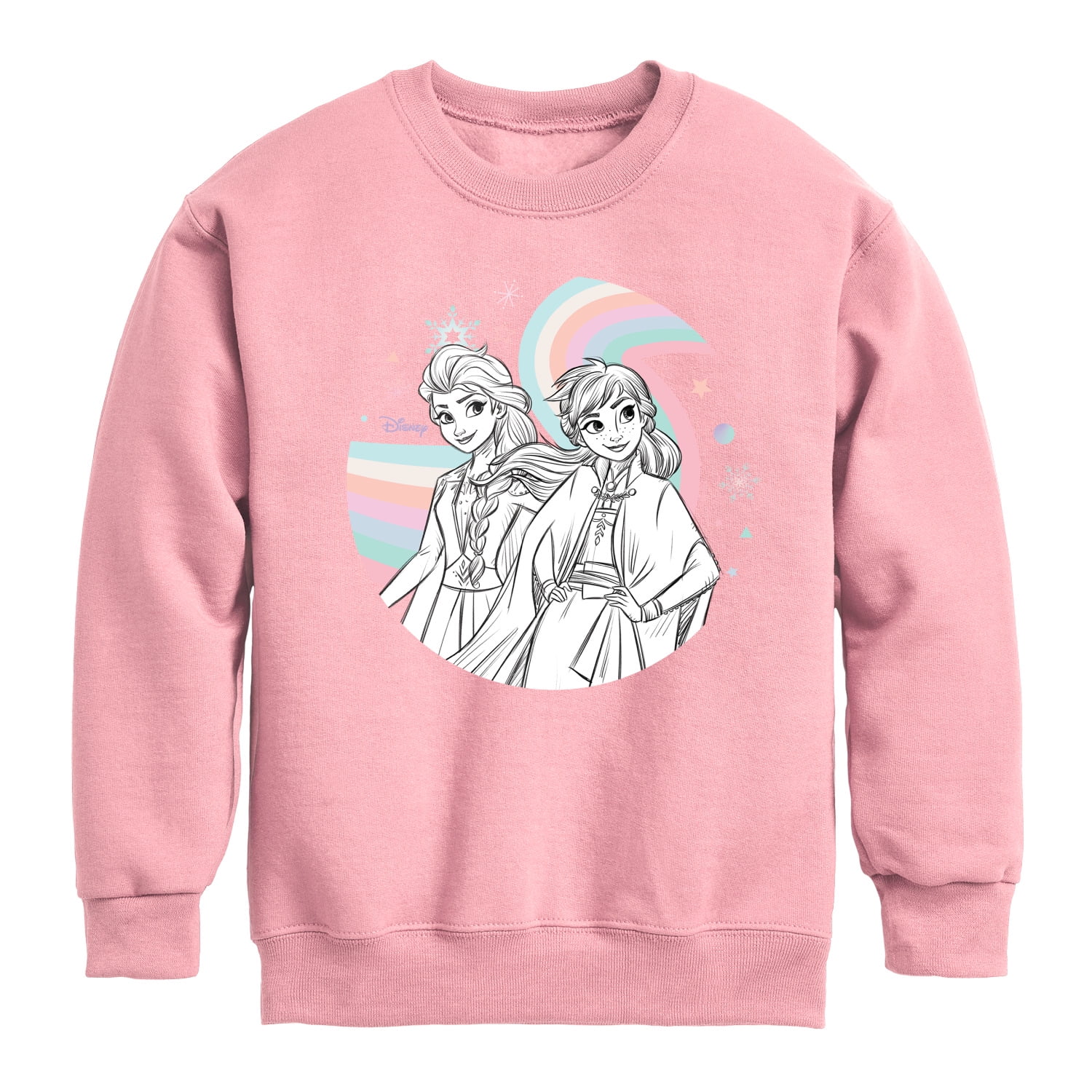 Frozen 2 - Anna Elsa Rainbow - Toddler And Youth Crewneck Fleece ...