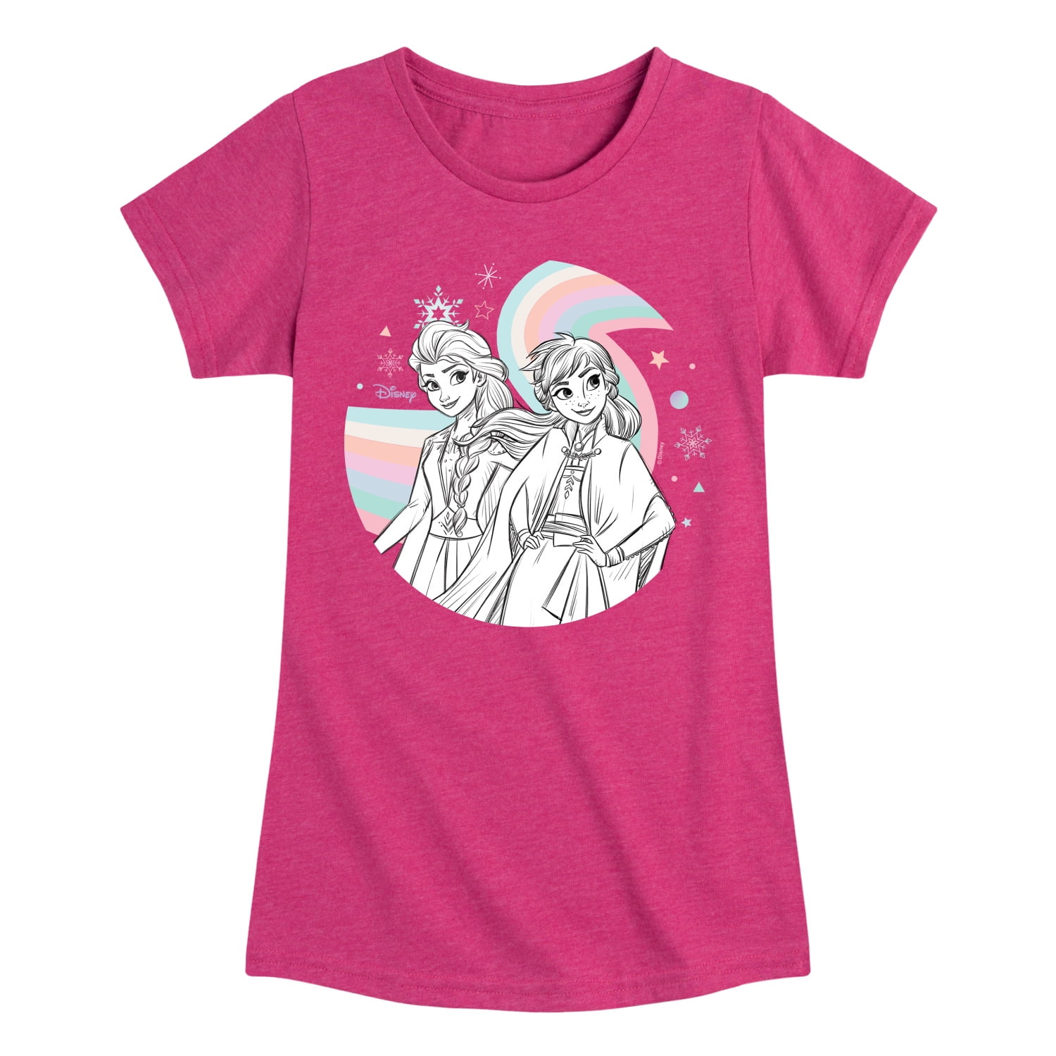 Frozen 2 - Anna Elsa Rainbow - Toddler And Youth Girls Short Sleeve ...