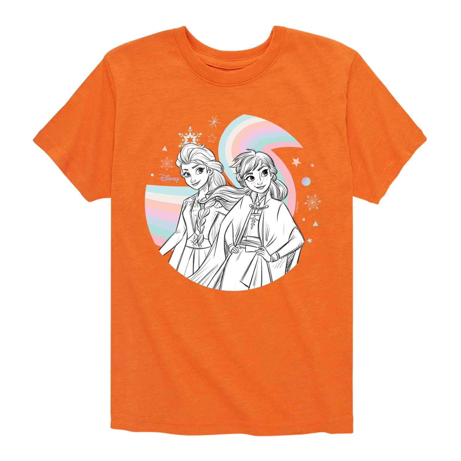 Frozen 2 - Anna Elsa Rainbow - Toddler And Youth Short Sleeve Graphic T ...