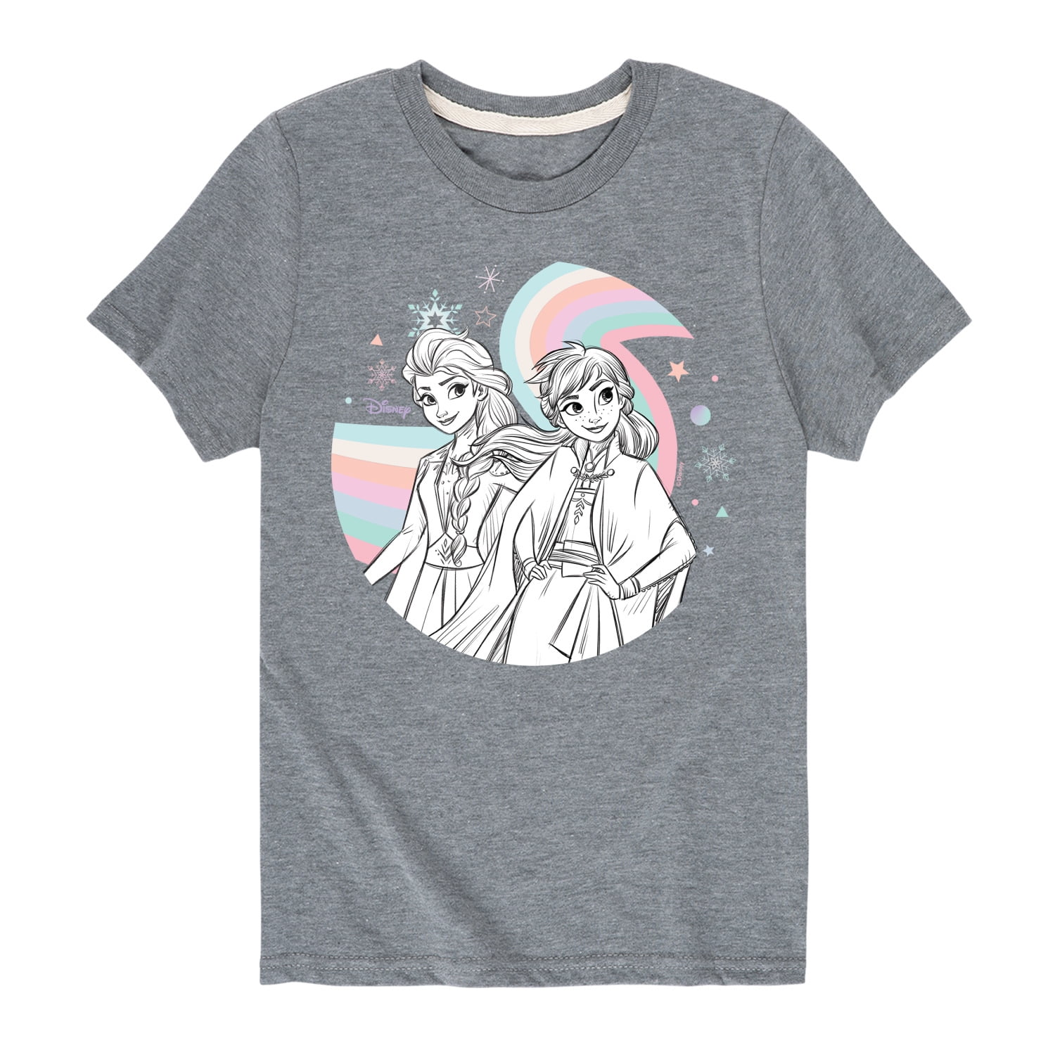 Frozen 2 - Anna Elsa Rainbow - Toddler And Youth Short Sleeve Graphic T ...