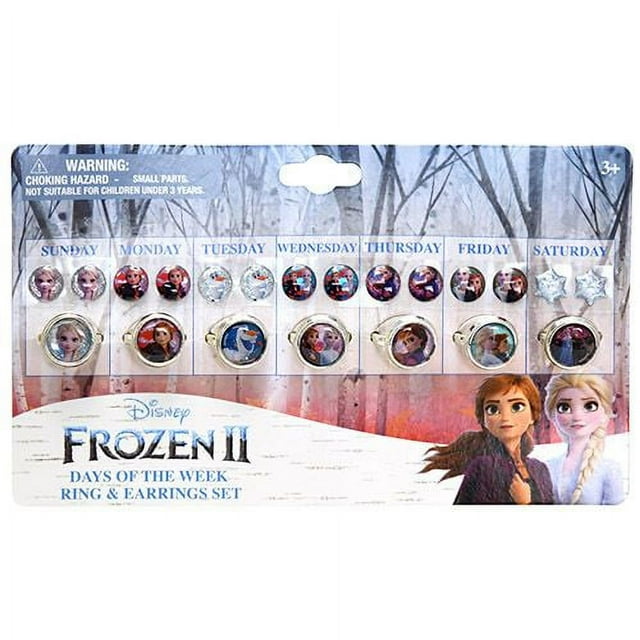 Frozen 2 Days of the Week Earring and Ring Set- 2 PACK - Walmart.com
