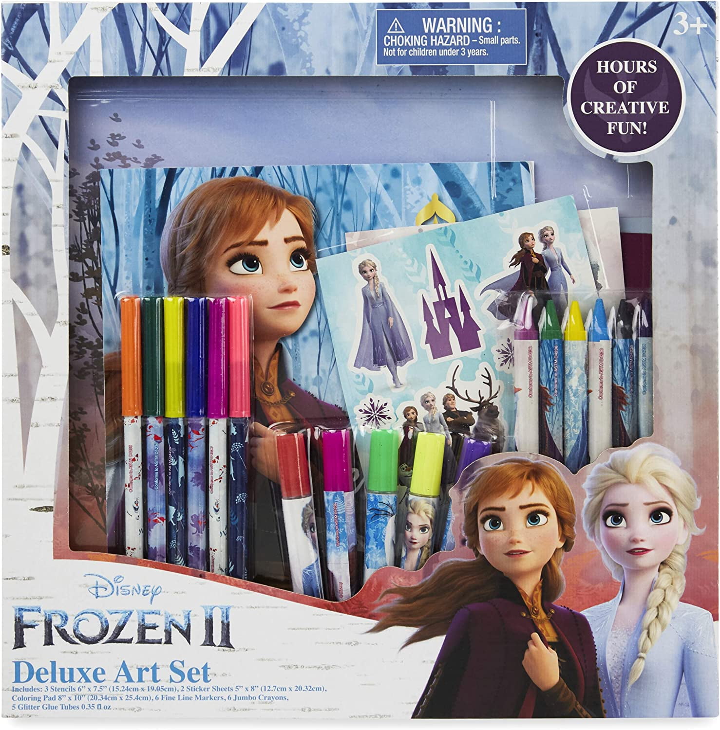 Frozen 2 Deluxe DIY Art Supplies Set with Stencils, Sticker Sheets ...