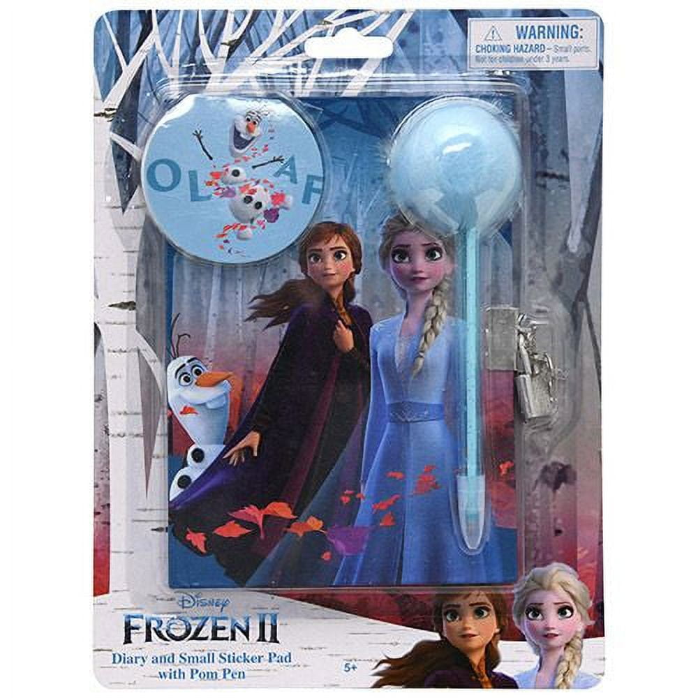 Frozen 2 Diary and small sticker pad with Pom Pen on Card - Walmart.com