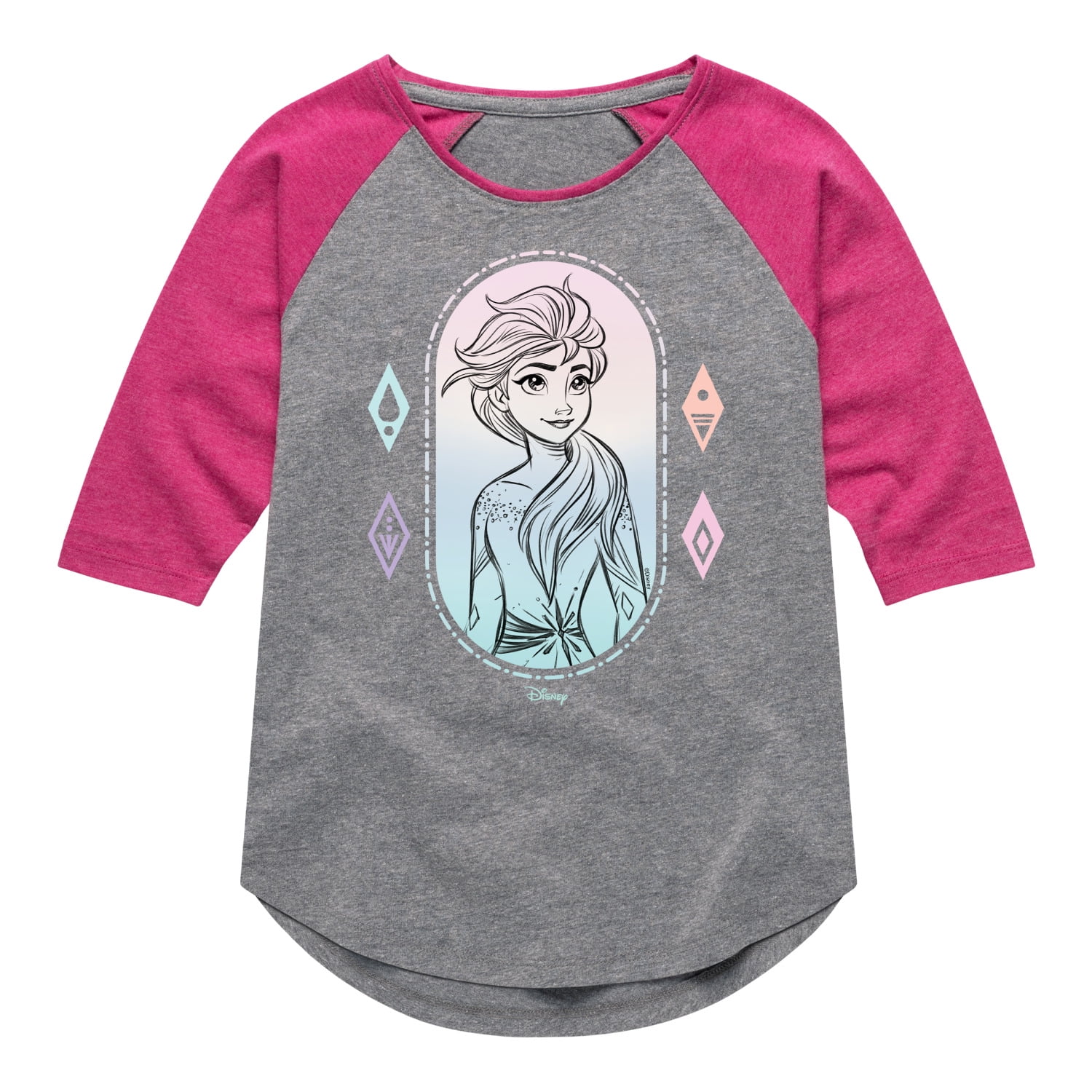 Frozen 2 - Elsa Portrait - Toddler And Youth Girls Raglan Graphic T ...