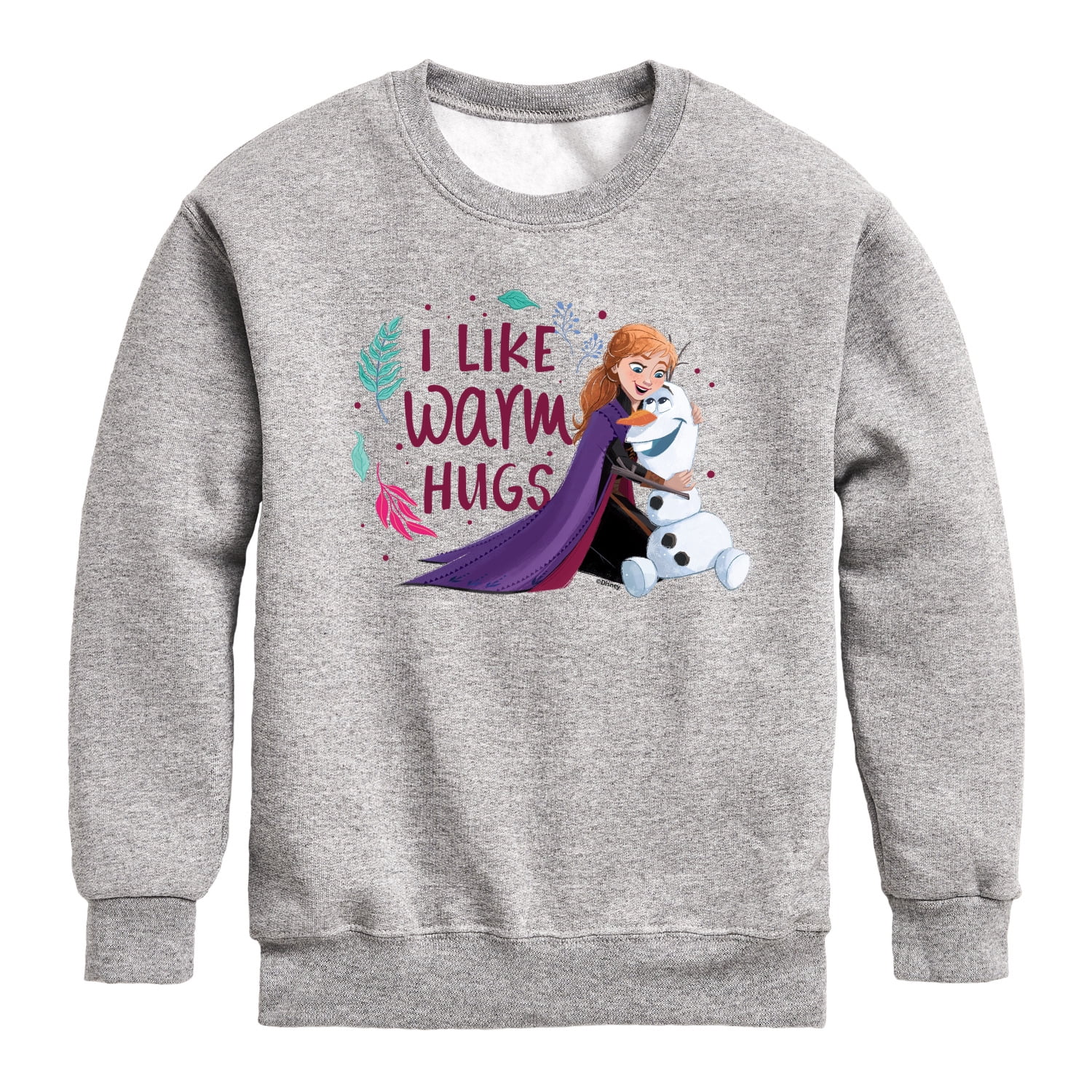 Frozen 2 - I Like Warm Hugs - Toddler And Youth Crewneck Fleece ...