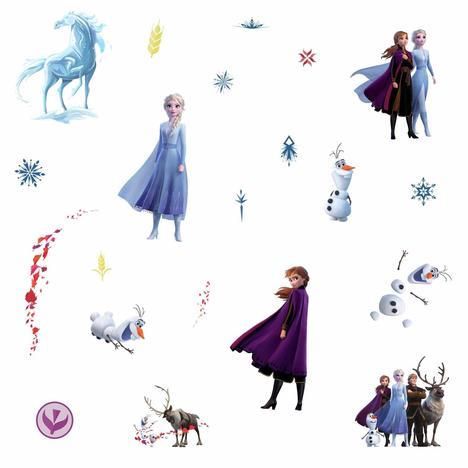 Frozen 2 II Peel & Stick 21 Wall Decals Girls Room Decor ELSA ANNA OLAF ...