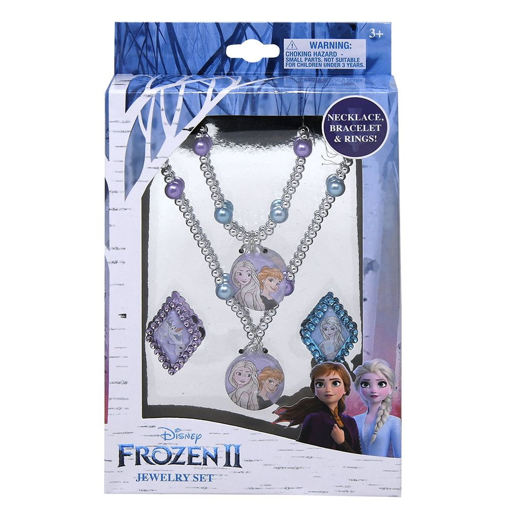 Frozen 2 Jewelry Set- Necklace, Bracelet & Ring set in box - Walmart.com