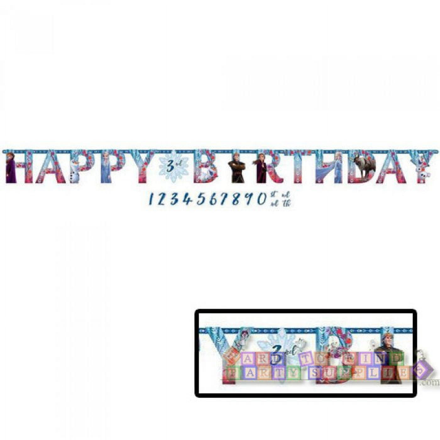 Frozen 2 Jumbo Letter Happy Birthday Banner Kit with Customizeable ...