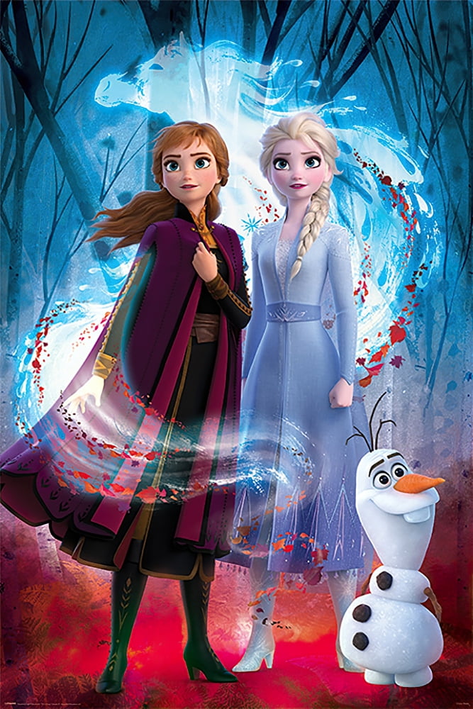 Frozen 2 - Movie Poster (Anna Elsa & Olaf - Guiding Spirit) (Clear ...