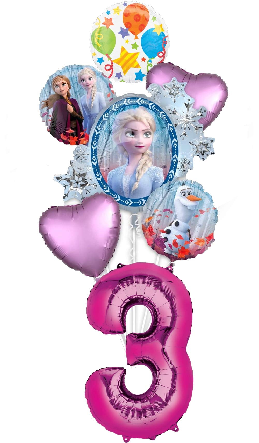 Frozen 2 Party Supplies 3rd Birthday Elsa, Anna and Olaf Balloon ...