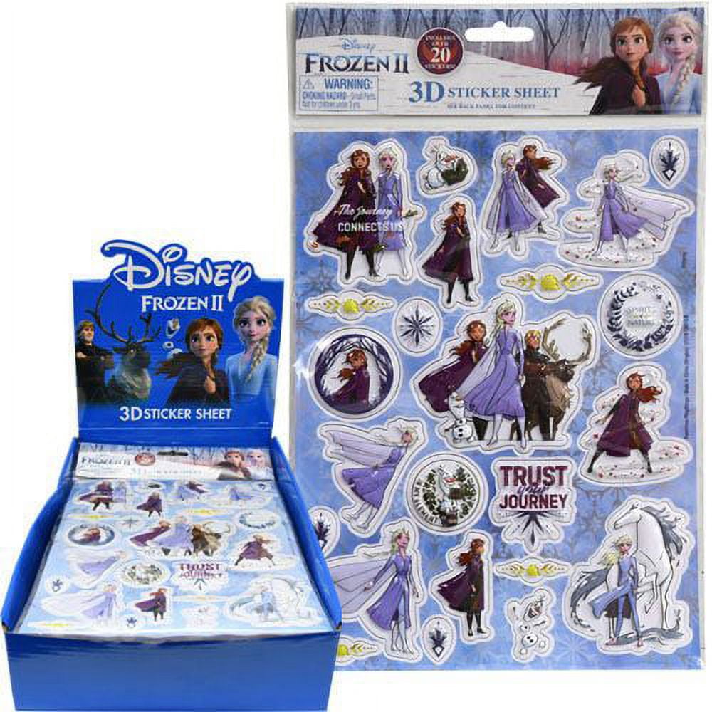 Frozen 2 Raised Sticker Sheet in Poly Bag with a Header Card in Counter ...