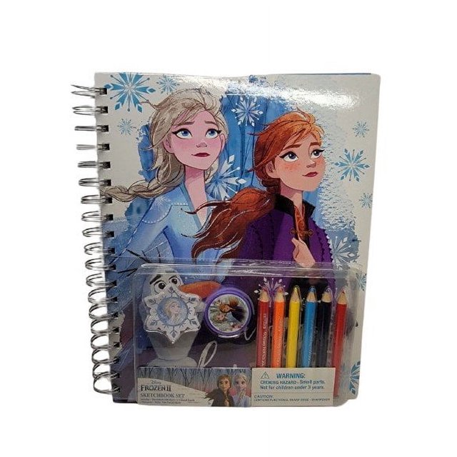 Frozen 2 Sketchbook Set. 100 Sheets -6 Colored Pencils- 20 Sheet Sticky Notepad - Walmart.com