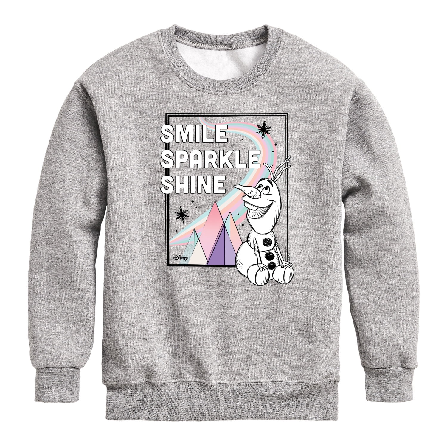 Frozen 2 - Smile Sparkle Shine - Toddler And Youth Crewneck Fleece ...