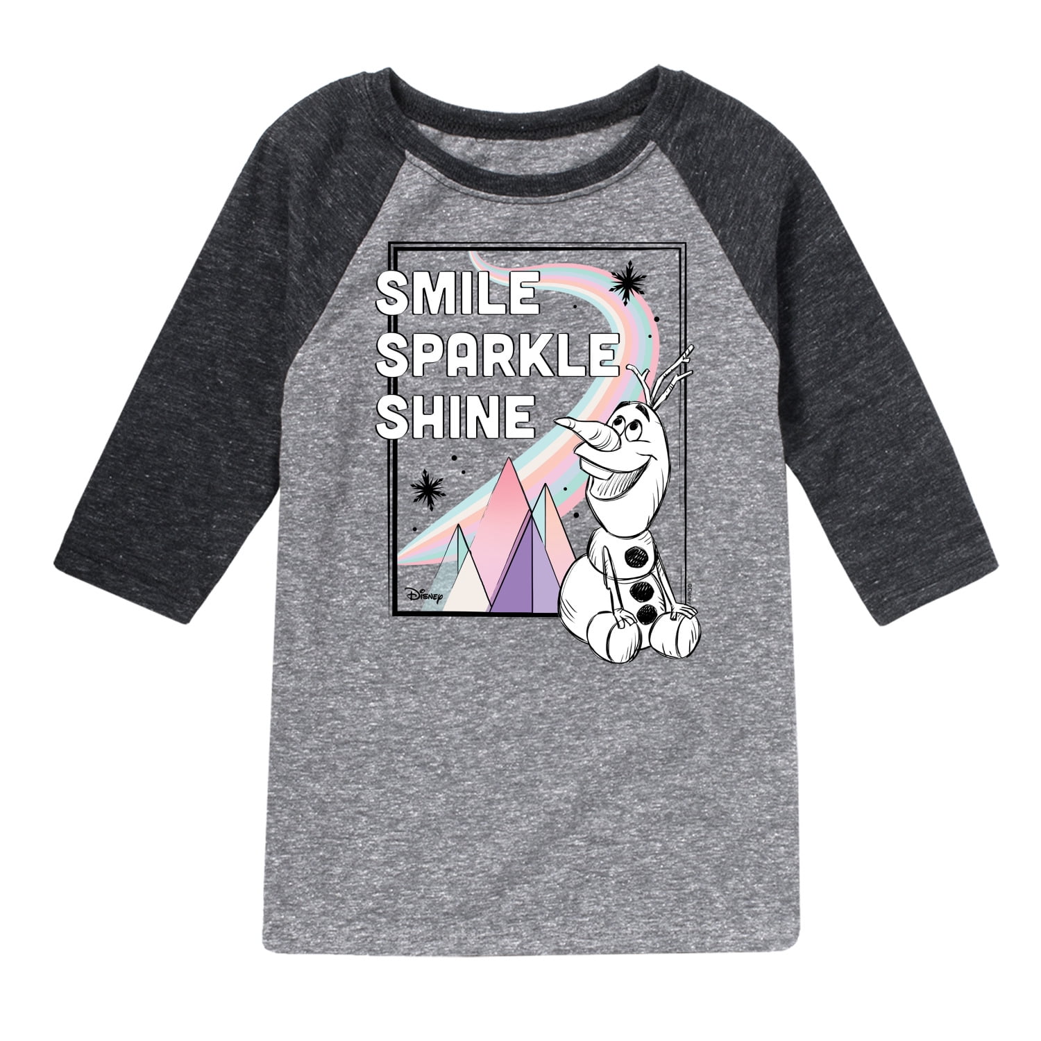 Frozen 2 - Smile Sparkle Shine - Toddler And Youth Raglan Graphic T ...