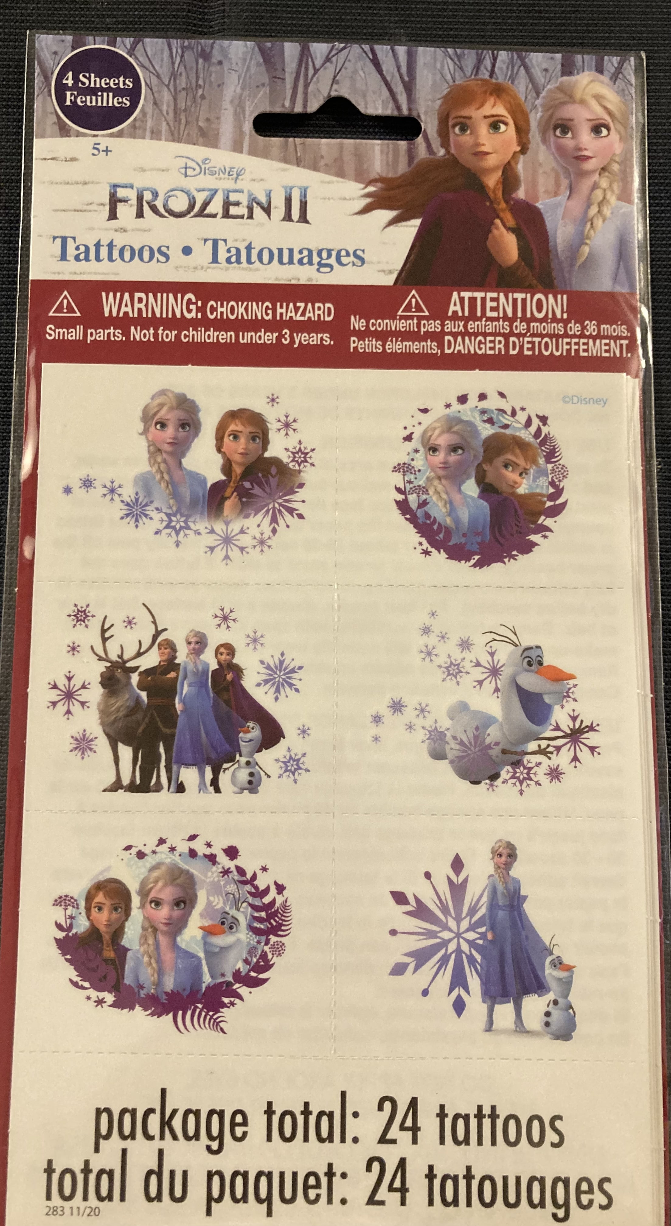 Frozen 2 Tattoos Disney 24 ct 4 Sheets Temporary - Walmart.com