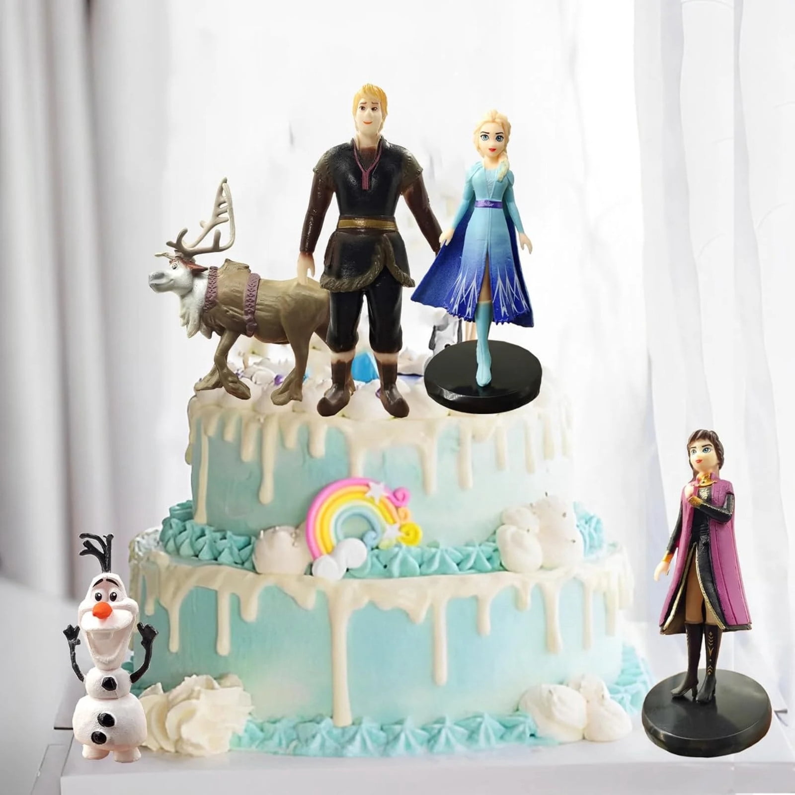 Frozen 23-Piece Elsa and Anna Birthday Cake Topper Set, Contrasting ...