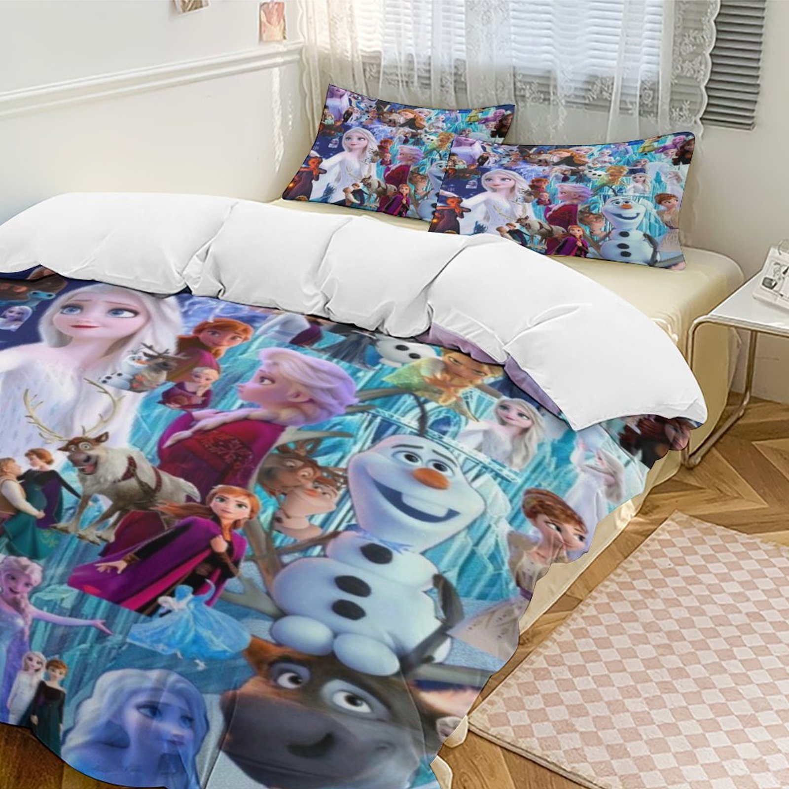 Frozen 3 Piece Bedding Set Cartoon Comforter Set Cute Duvet Cover Sets ...
