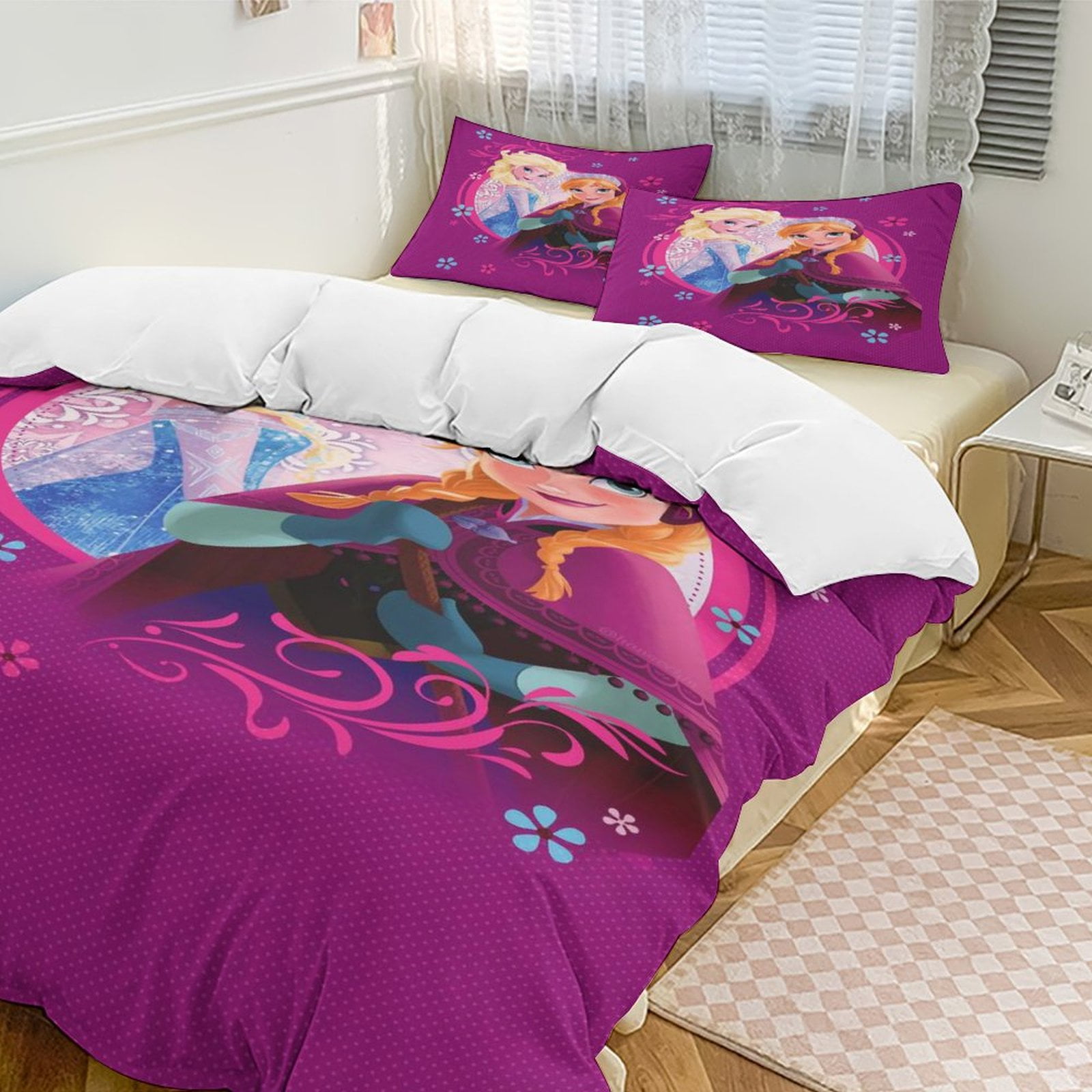 Frozen 3 Piece Bedding Set Cartoon Comforter Set Cute Duvet Cover Sets ...