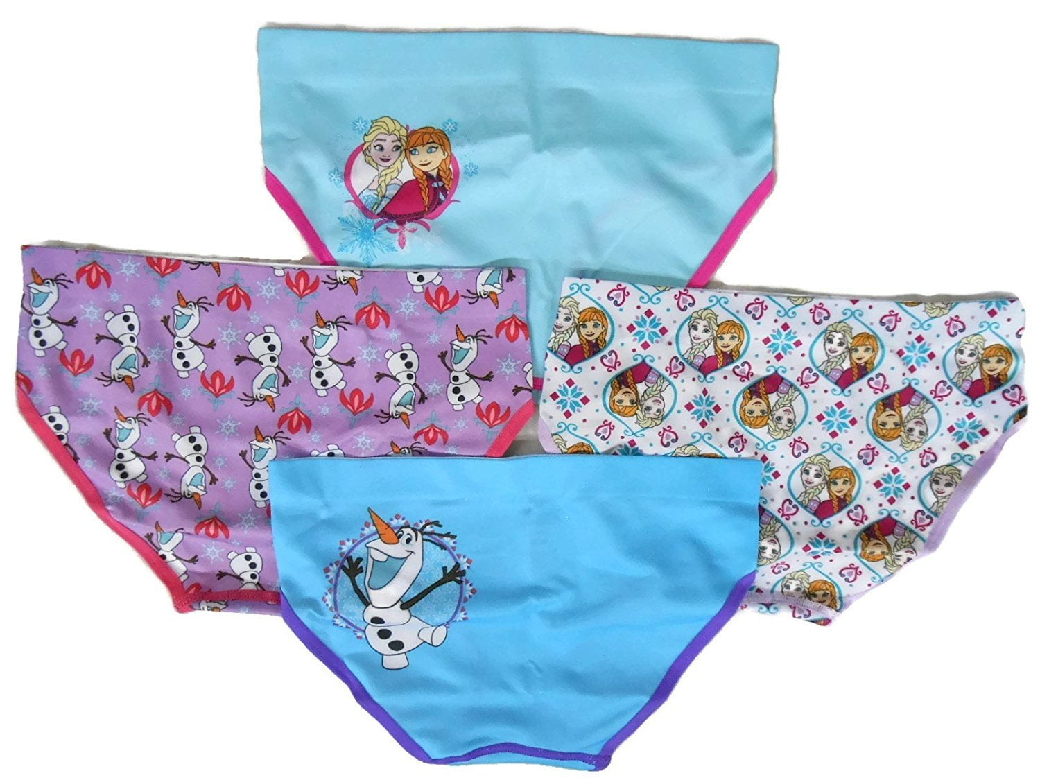 Frozen 4-Pack Little Big Girls Seemless Hipsters Sizes 6-16 Tagless ...
