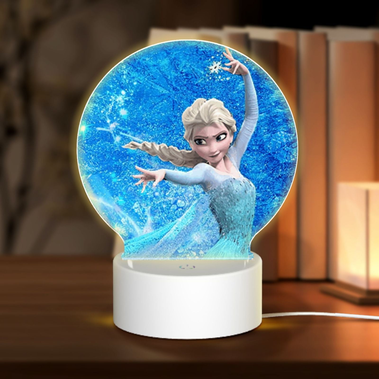 Frozen Anime Round Acrylic Night Light Is Suitable For Rooms ...