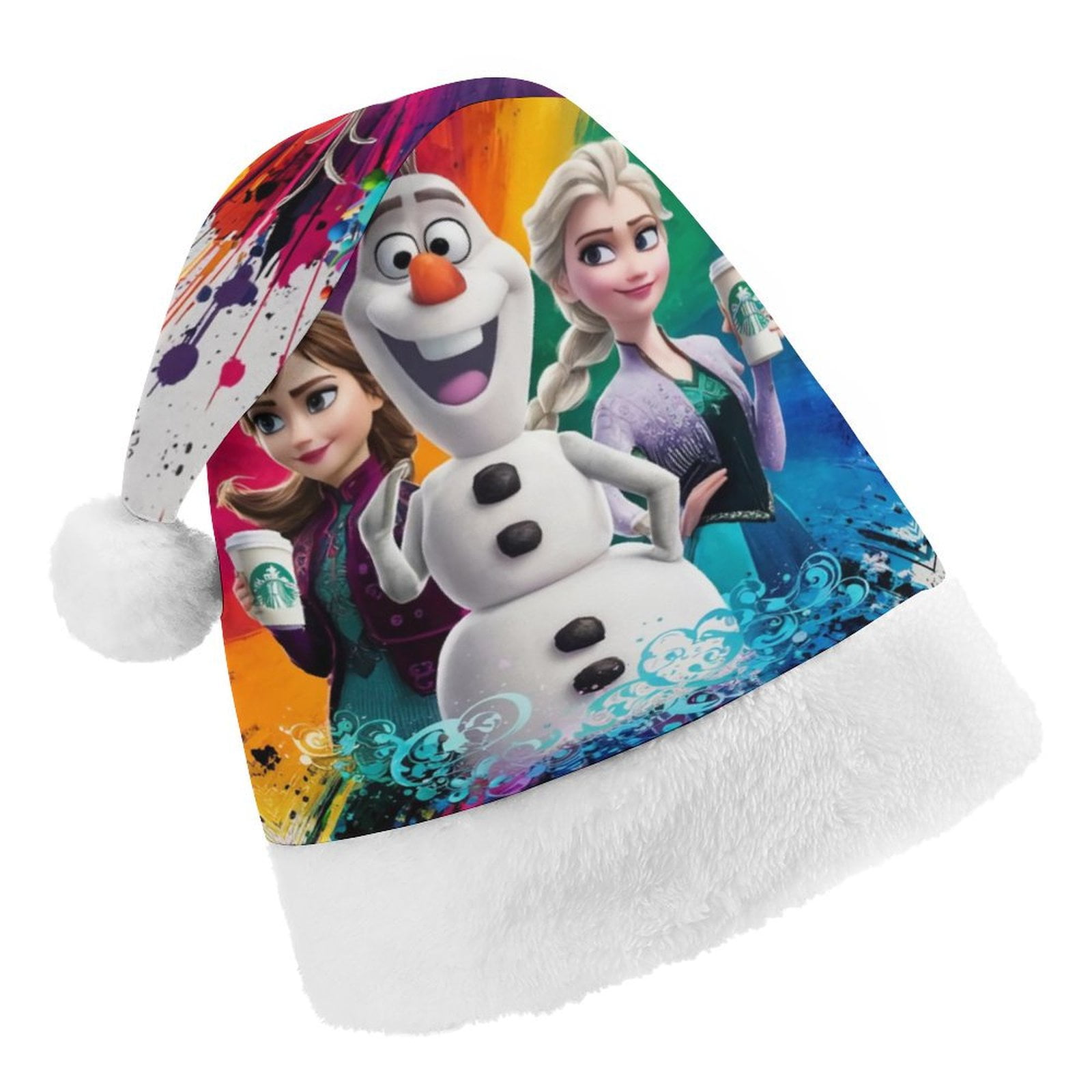 Frozen-Anna And Elsa Olaf Santa Hat,Frozen-Anna And Elsa Olaf Christmas ...