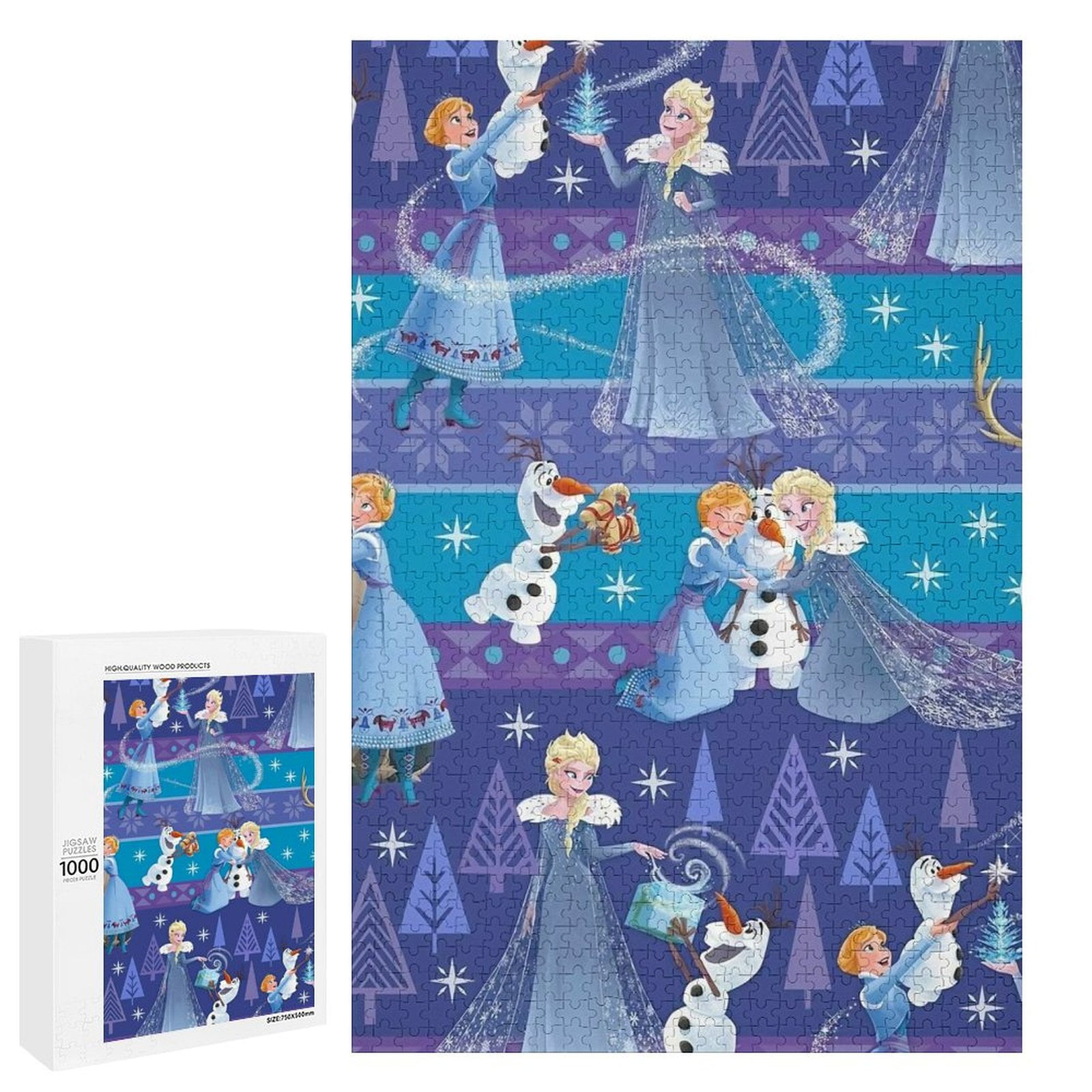 Frozen Anna And Elsa Snowflakes Olaf Puzzles- 1000 Piece Jigsaw Puzzle ...