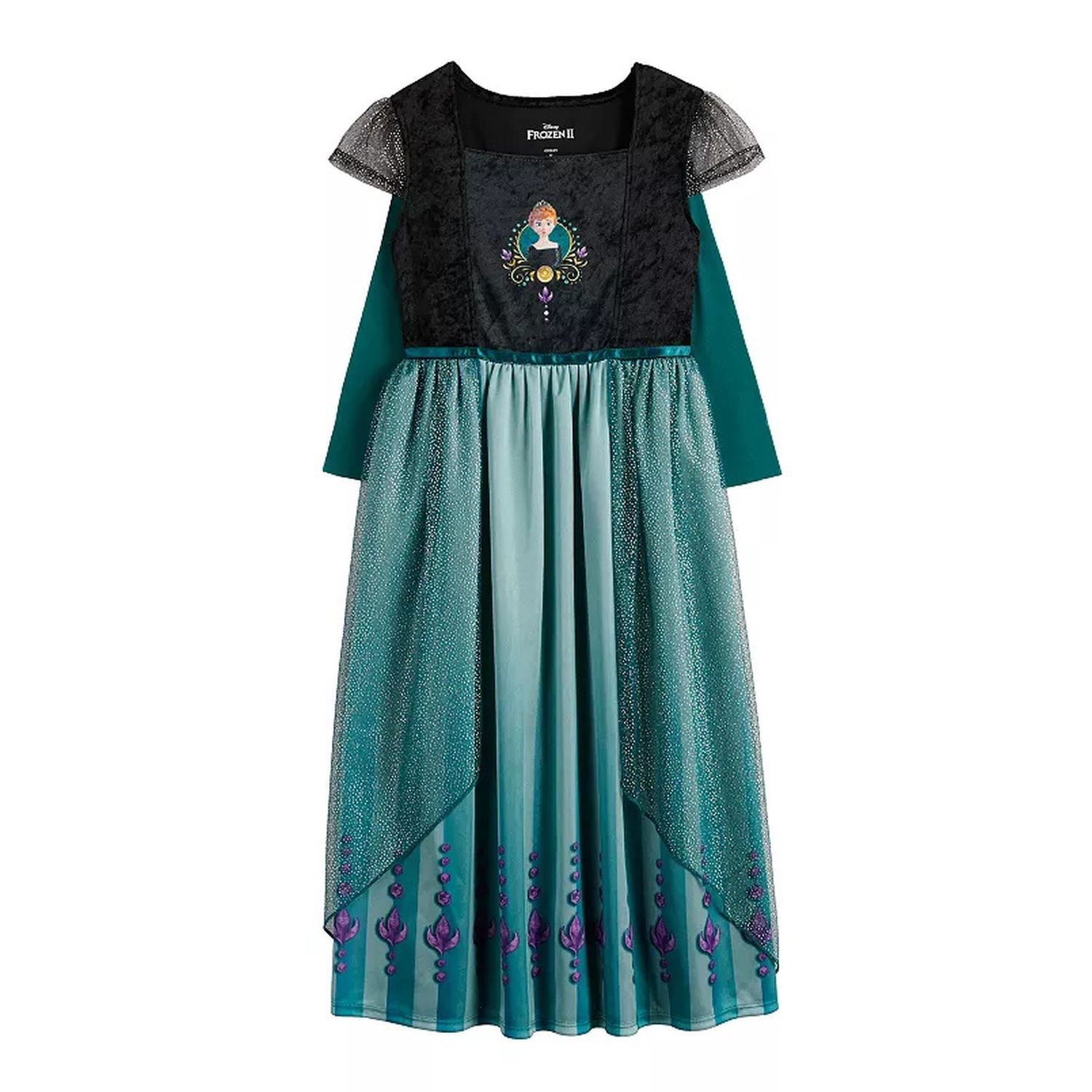 Frozen Anna Caped Elegant Fancy Satinet and Tulle Nightgown, Gown, Size ...