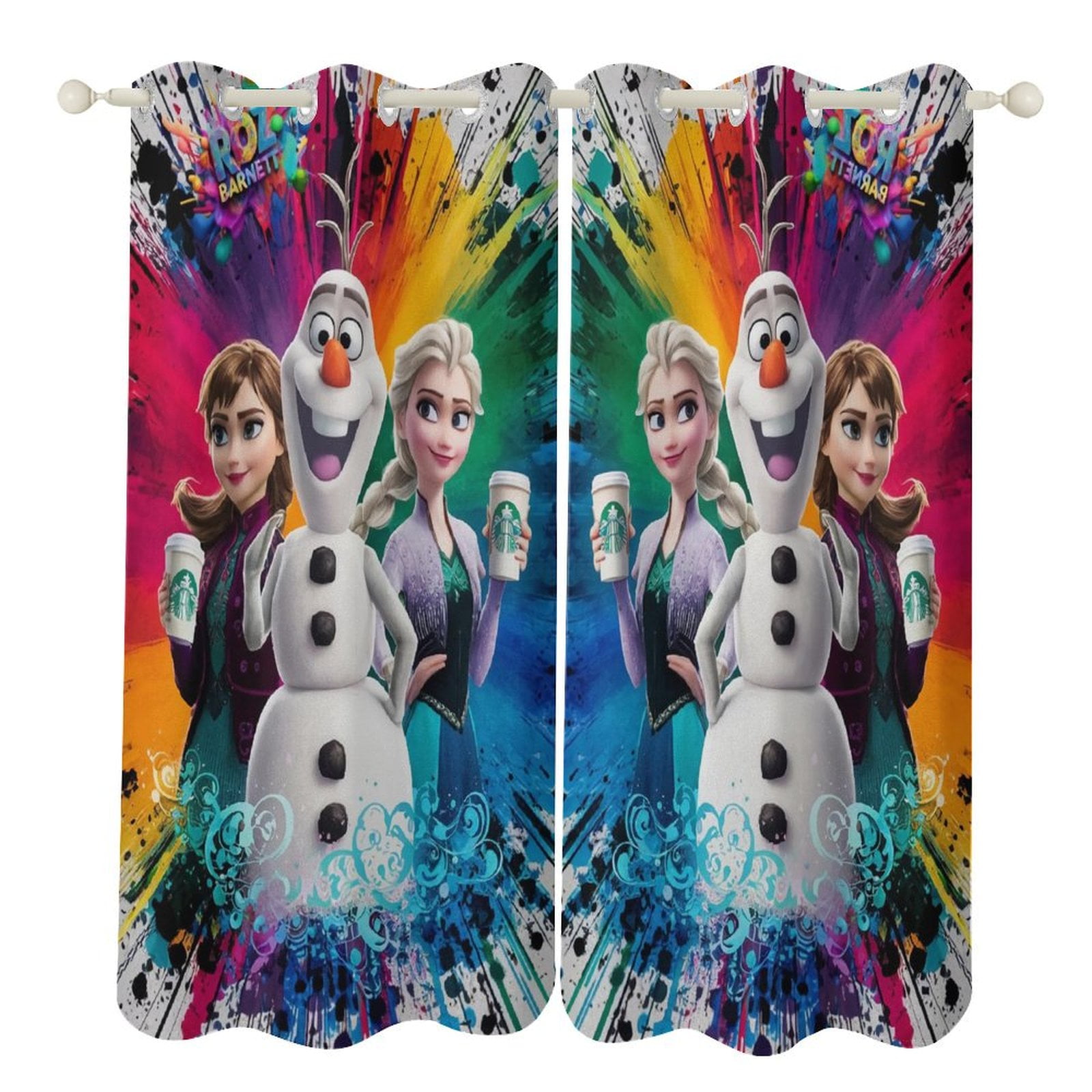 Frozen Anna And Elsa Olaf Curtains 72 Inch,Blackout Curtains,Cartoon ...