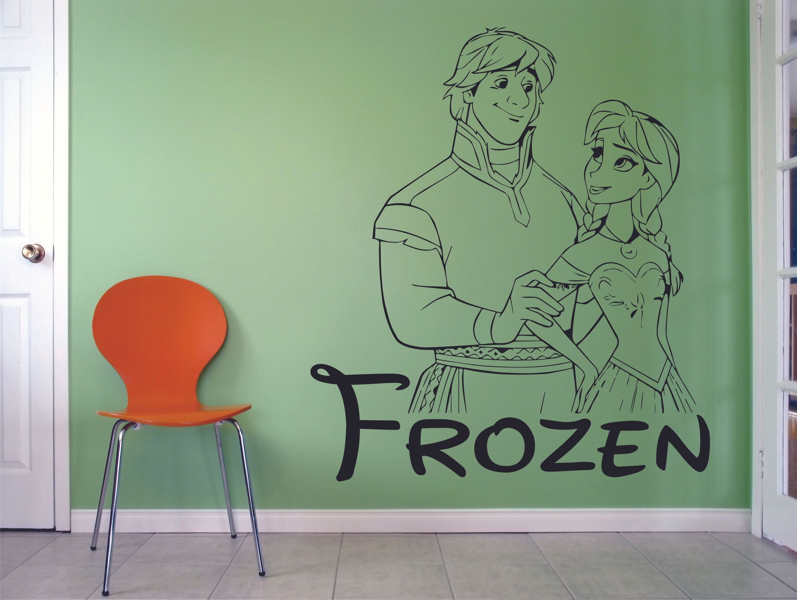 Frozen Anna and Kristoff Let It Go Disney Cartoon Wall Sticker Art ...