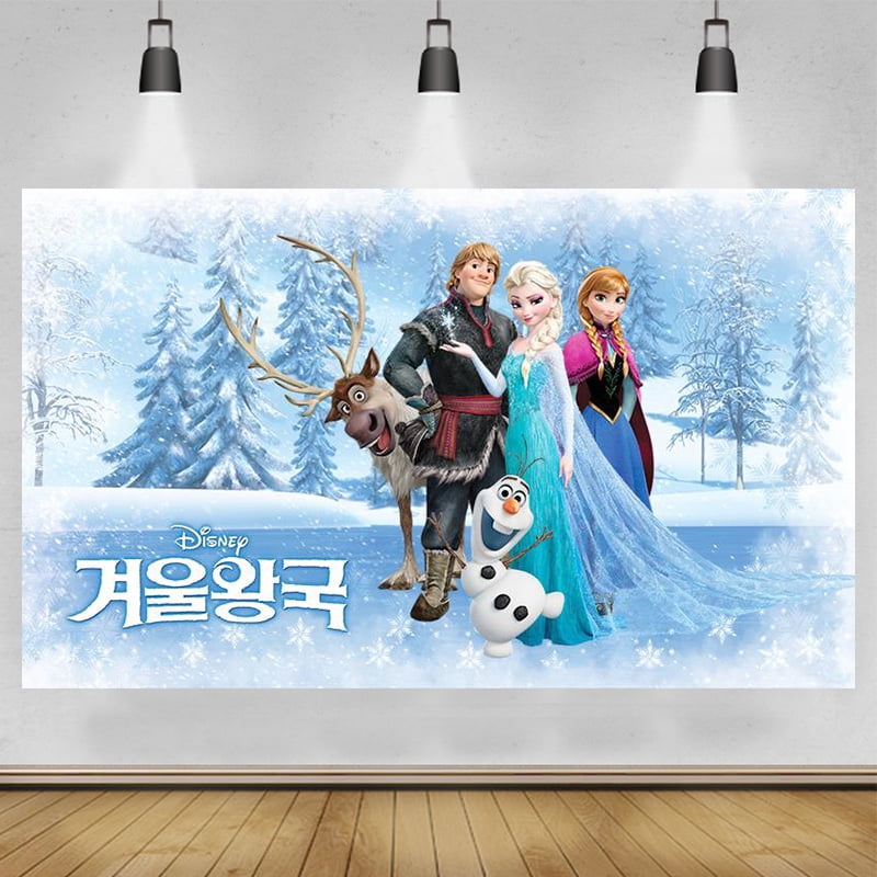 "Frozen" Background Anna Elsa Princess Theme Backdrop Children's ...
