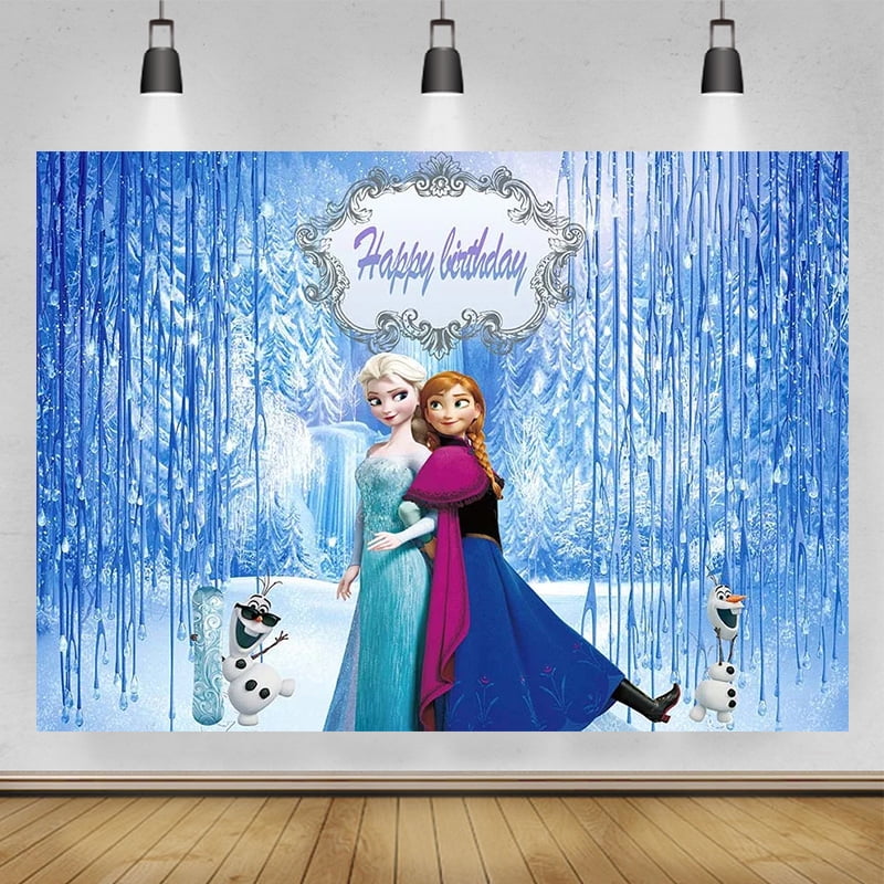 "Frozen" Background Anna Elsa Princess Theme Backdrop Children's Birthday Party Decoration Baby ...