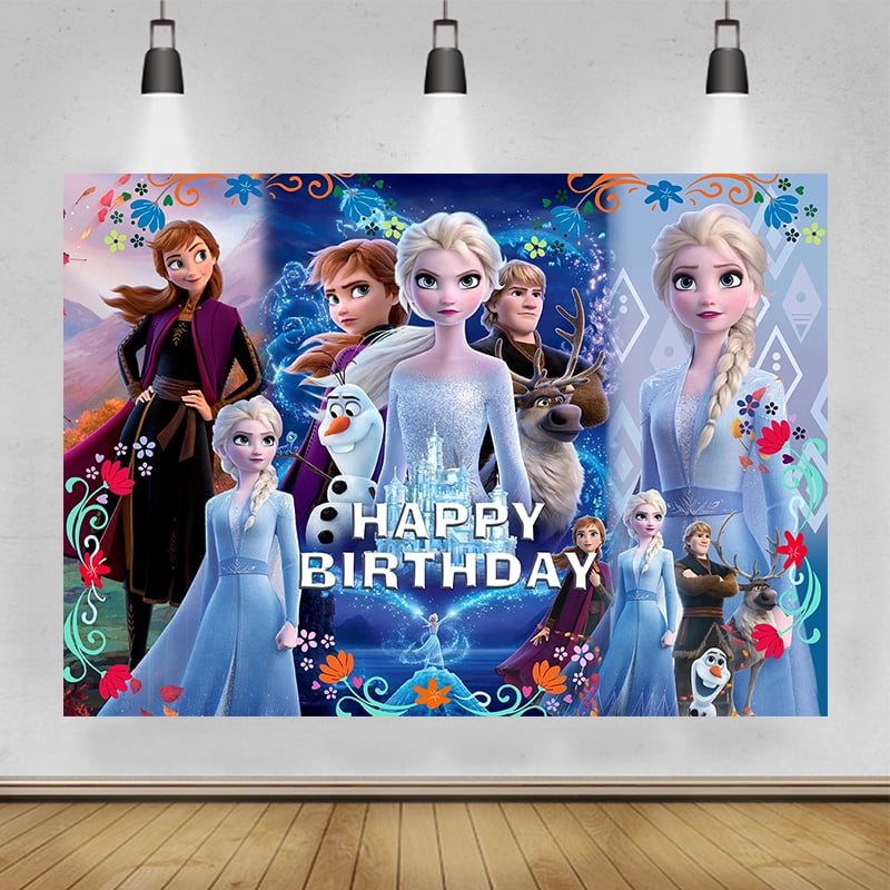 "Frozen" Background Anna Elsa Princess Theme Backdrop Children's ...