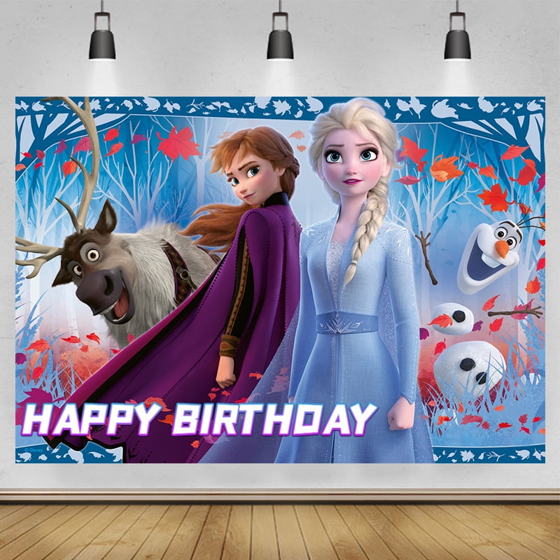 "Frozen" Background Anna Elsa Princess Theme Backdrop Children's ...