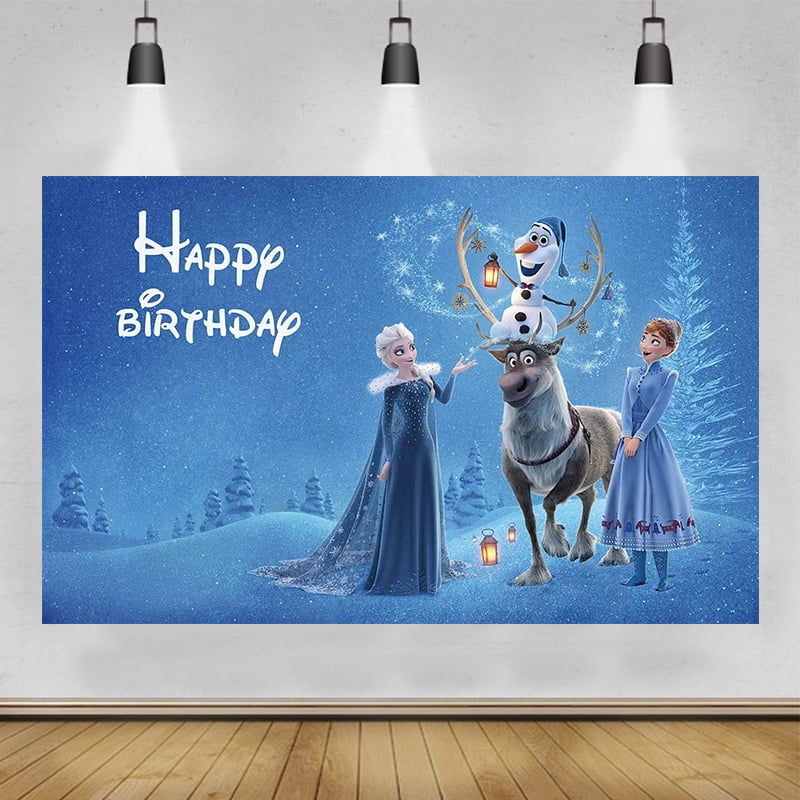 "Frozen" Background Anna Elsa Princess Theme Backdrop Children's ...