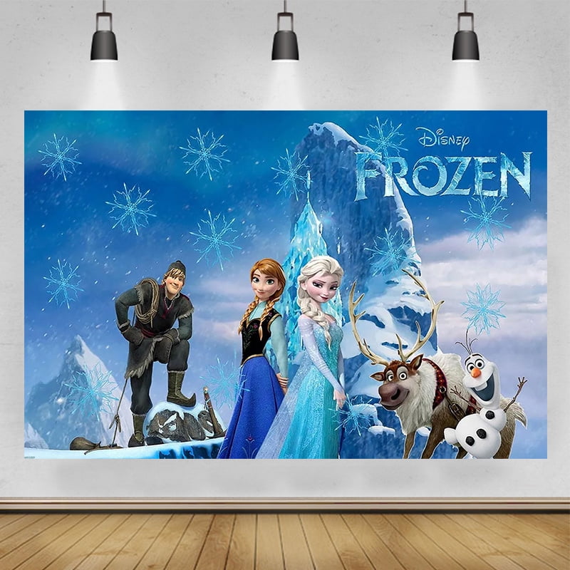 "Frozen" Background Anna Elsa Princess Theme Backdrop Children's ...