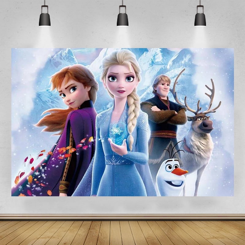 "Frozen" Background Anna Elsa Princess Theme Backdrop Children's ...