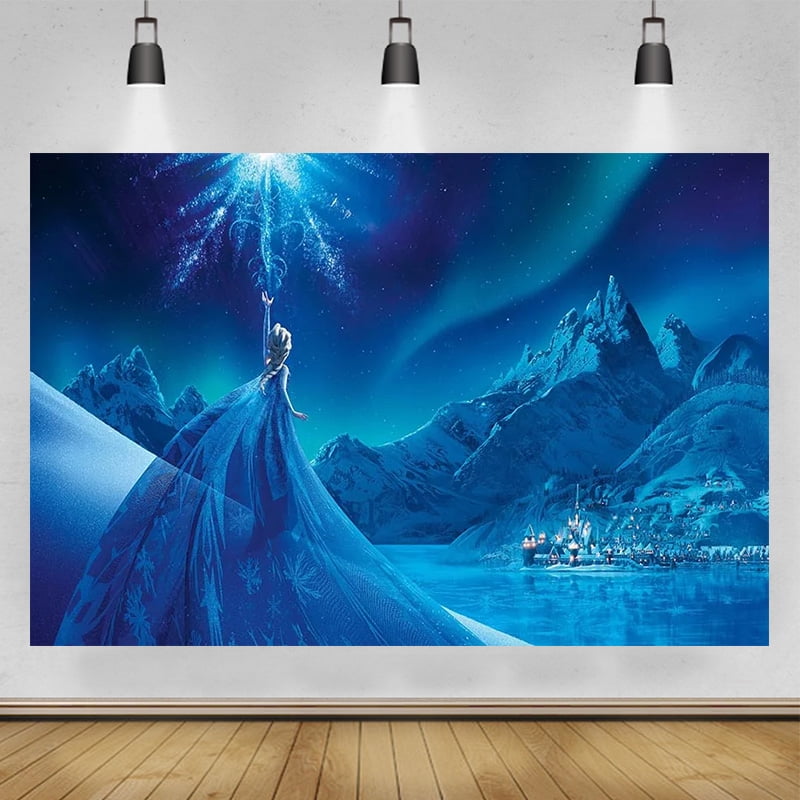 "Frozen" Background Anna Elsa Princess Theme Backdrop Children's ...