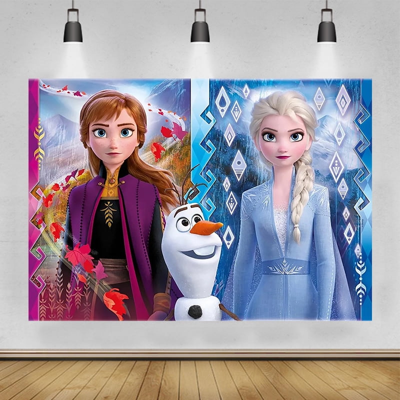 "Frozen" Background Anna Elsa Princess Theme Backdrop Children's ...
