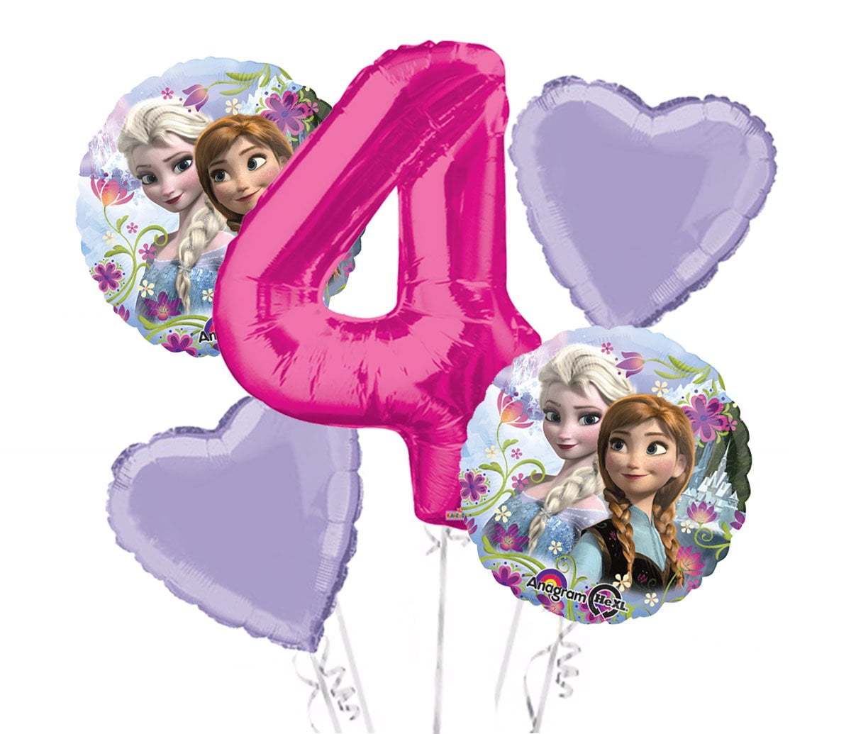 Frozen Balloon Bouquet 4th Birthday 5 pcs - Party Supplies - Walmart.com