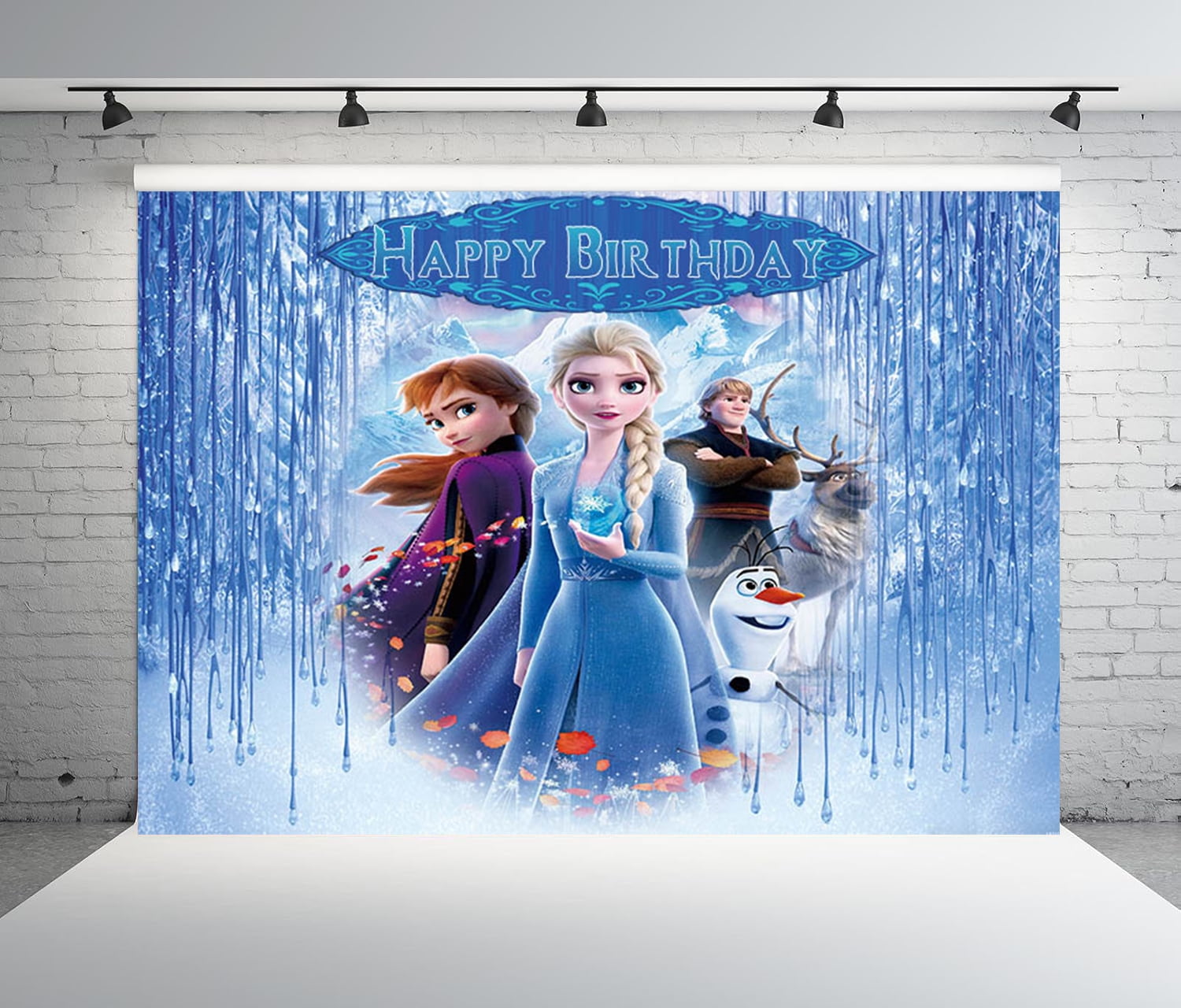 Frozen Birthday Backdrop for Party, Birthday Decoration Banner with ...