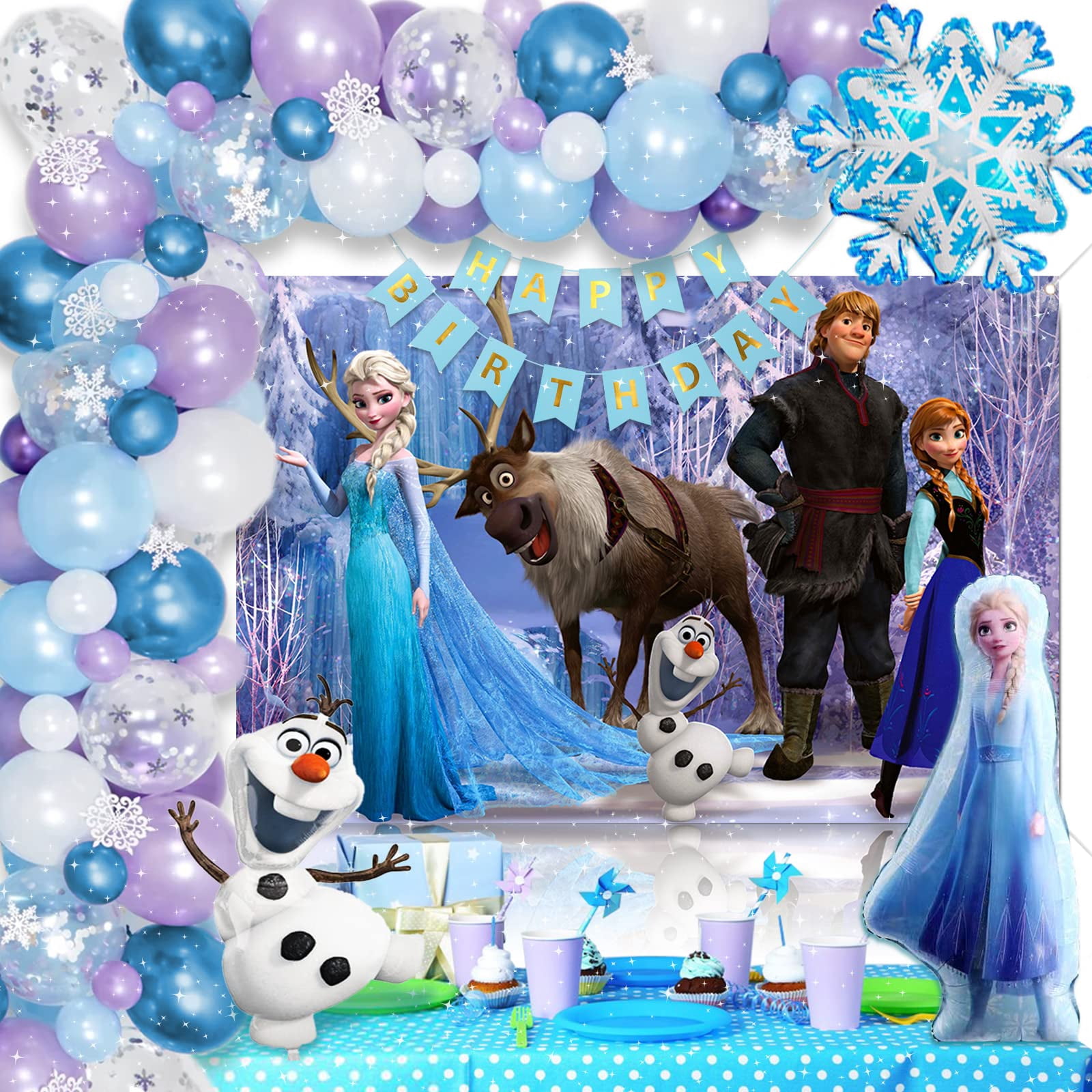 Frozen Birthday Decorations, Frozen DHF10 Birthday Supplies Balloons ...