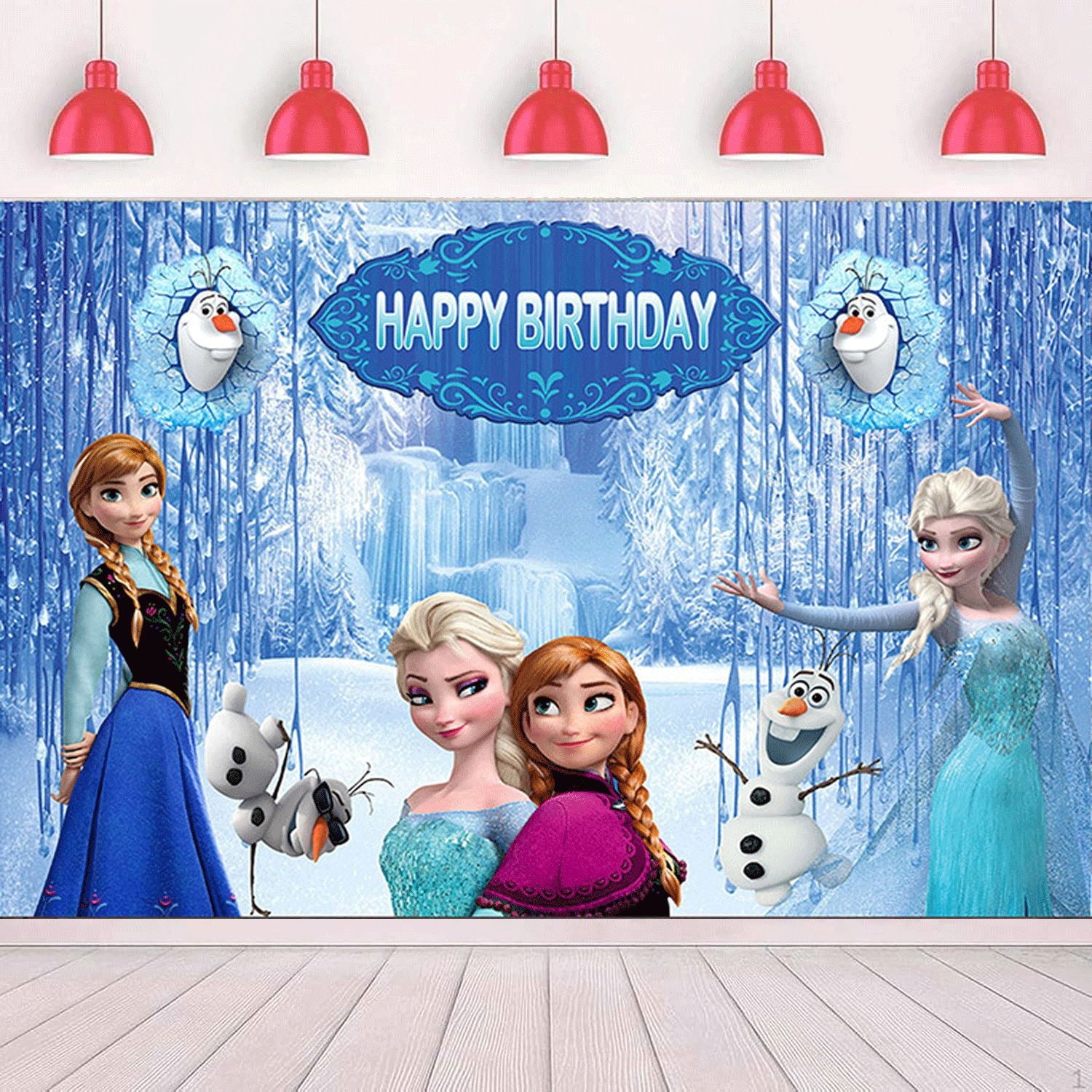 Frozen Birthday Decorations,Girls Princess Happy Birthday Banner ...