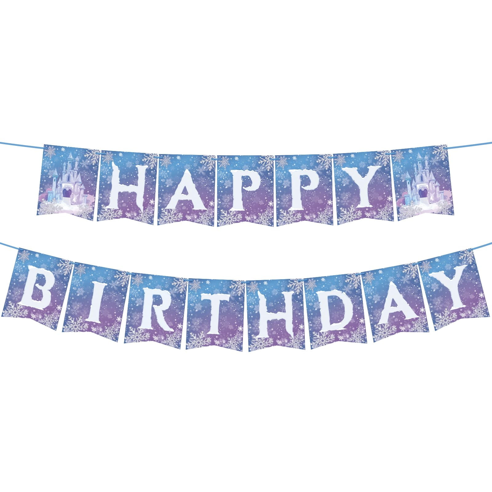 Frozen Birthday Party Banner Frozen Party Decorations Winter Snowflake ...