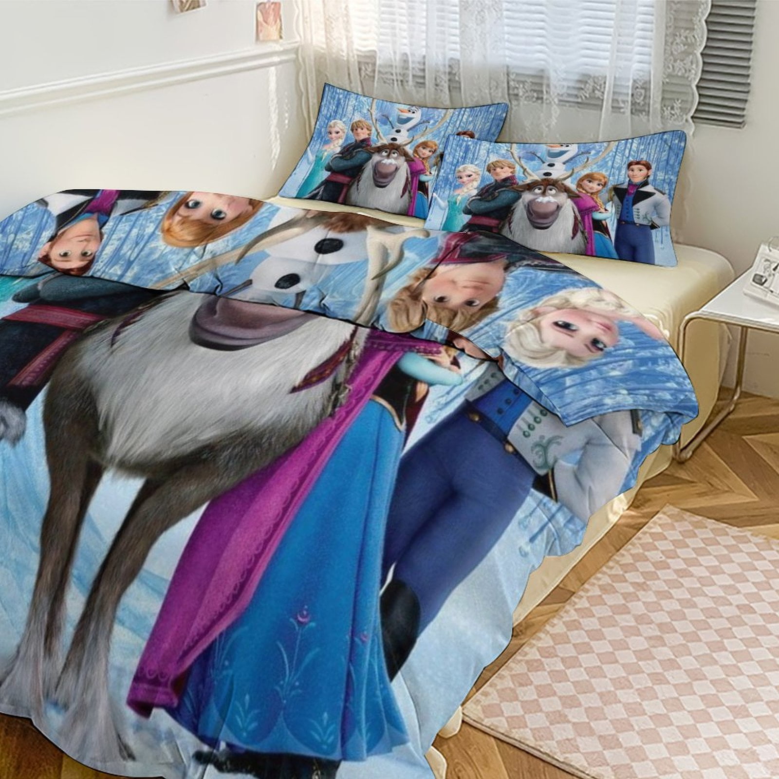 Frozen Cartoon Anime Bedding Set for All Seasons Full Duvet Cover Set 1 ...