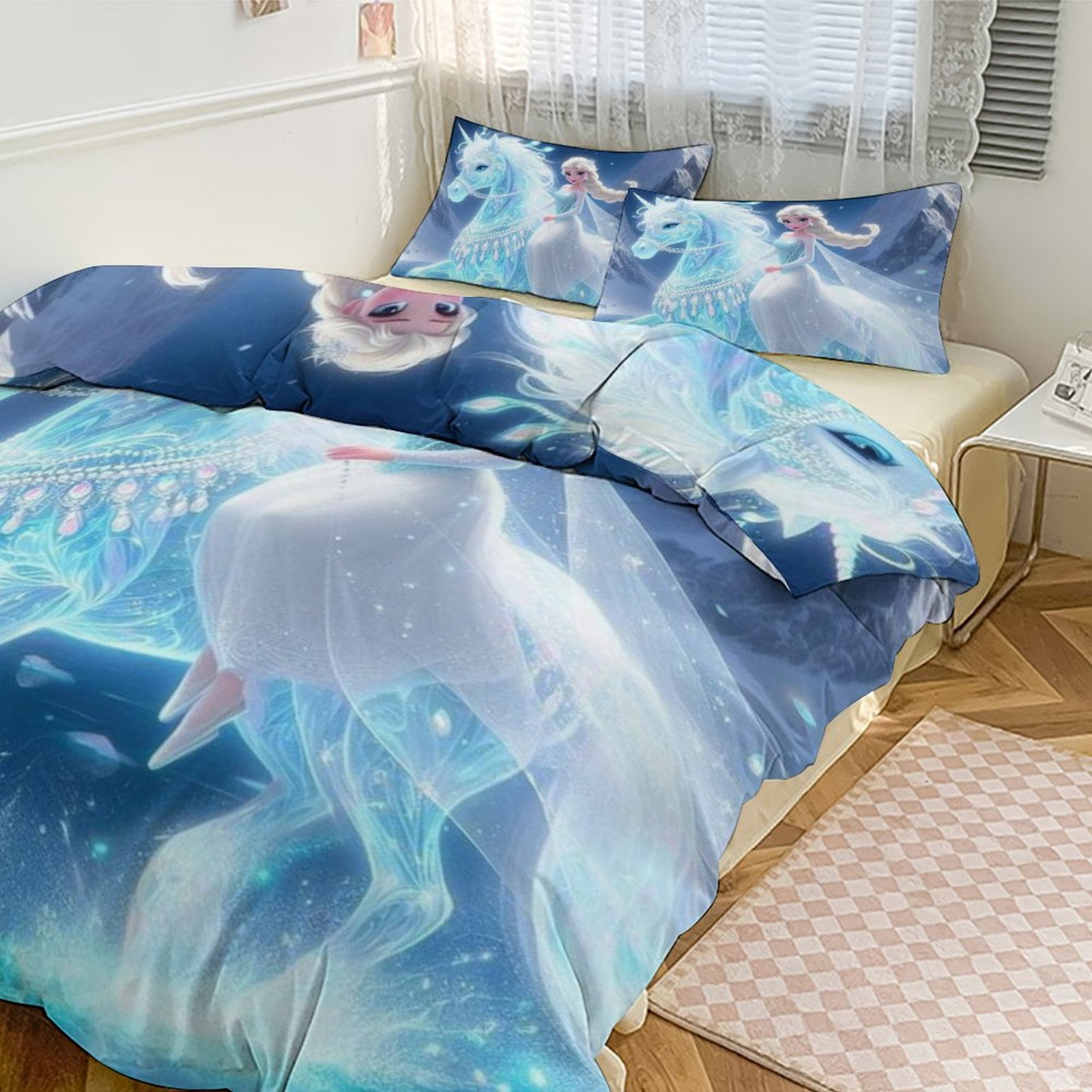 Frozen Cartoon Anime Bedding Set for All Seasons King Duvet Cover Set 1 ...